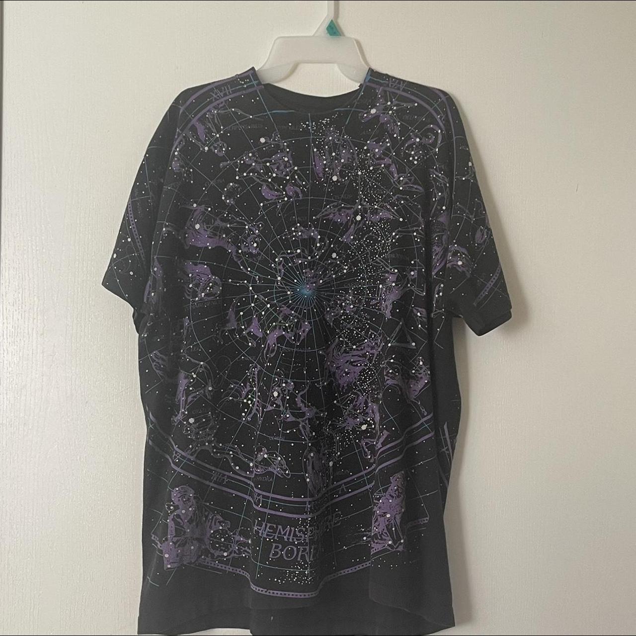 VINTAGE 1993 SINGLE STITCH AOP LIQUID BLUE... - Depop