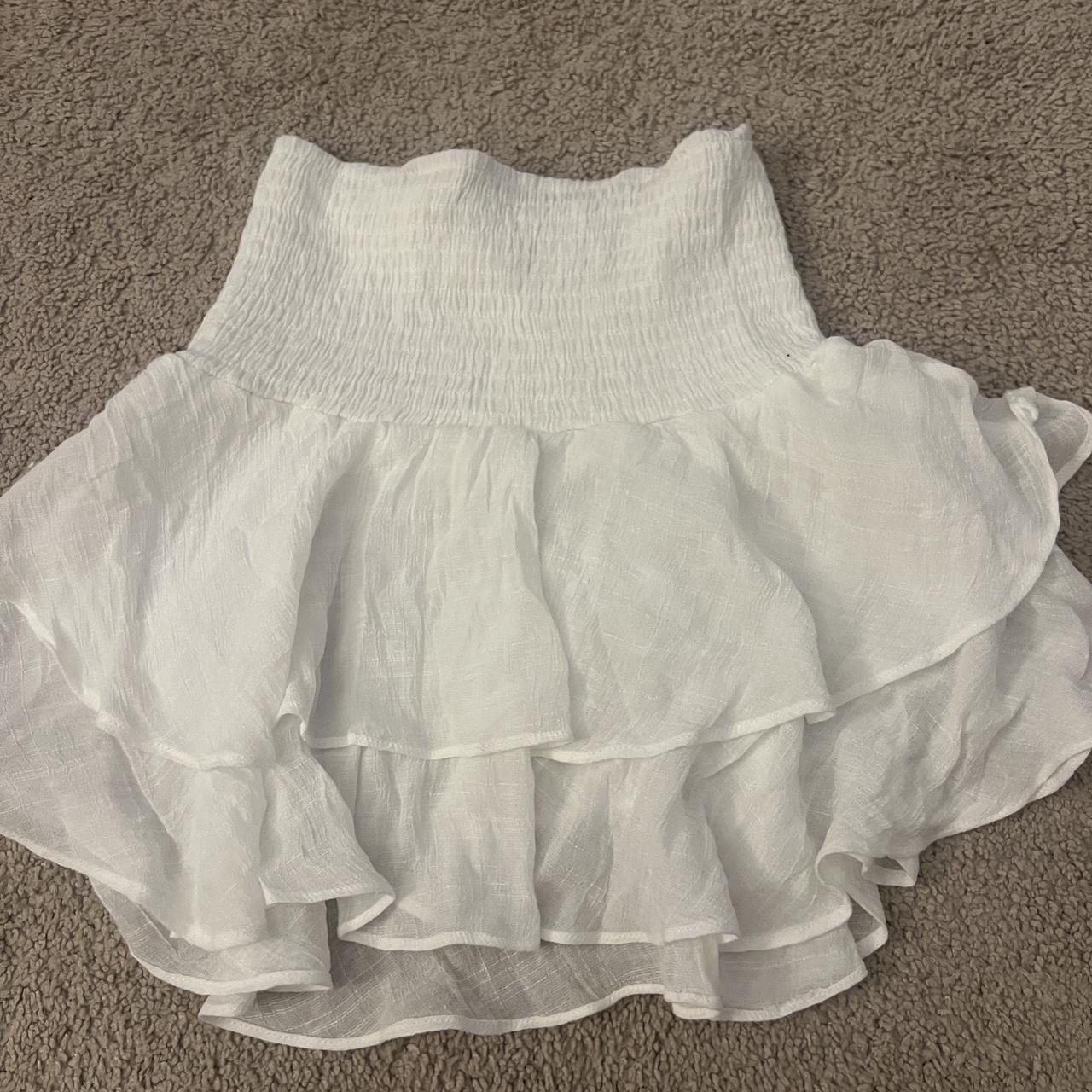 White Ruffle Skirt (S/M) - Depop