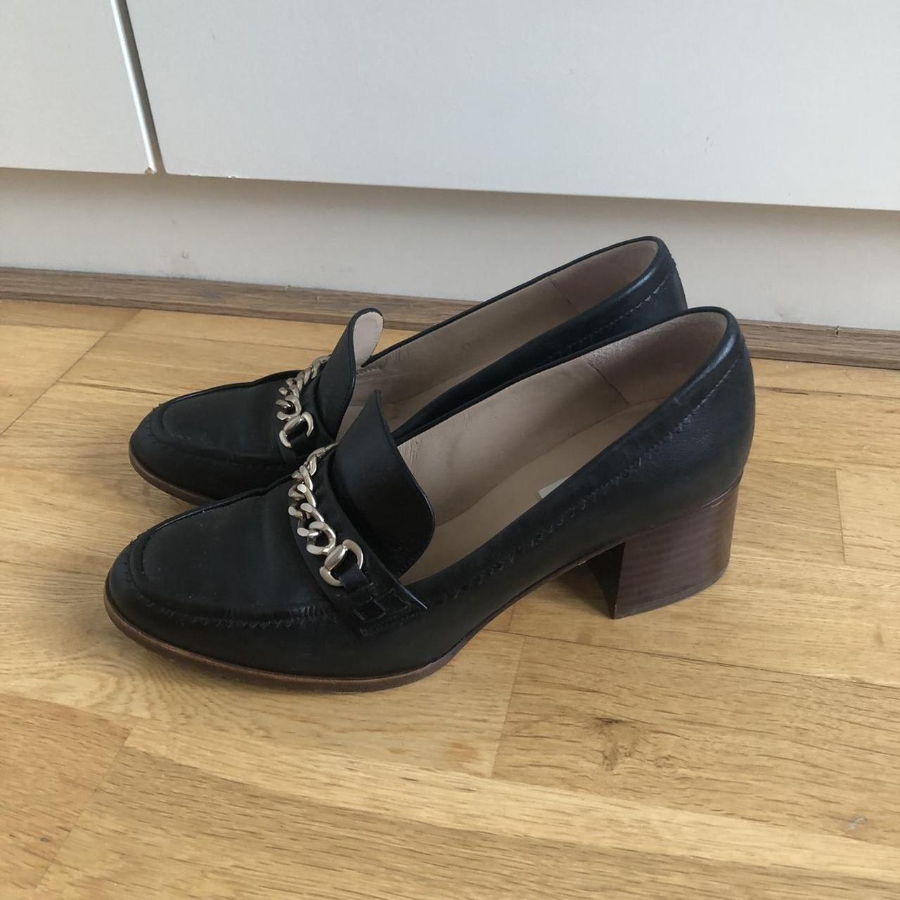 Real leather L. K. Bennett black shoes Loafer style,... | Depop