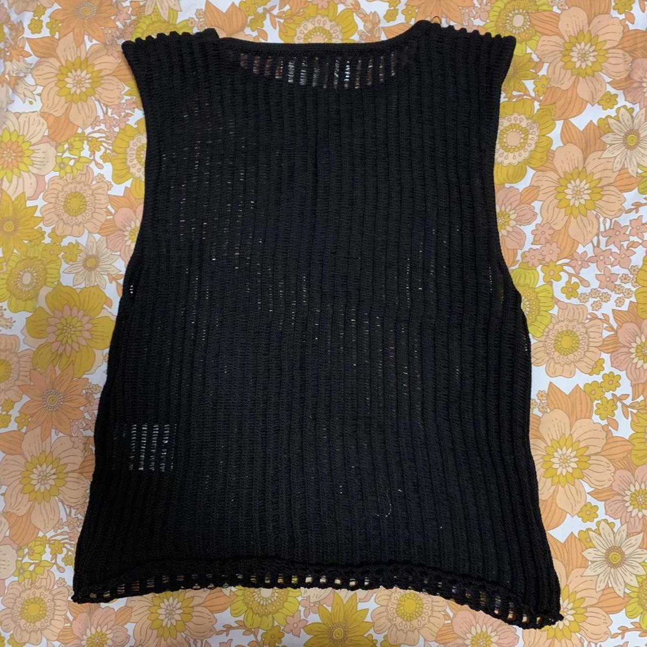 black supre crochet sheer tank so cute with a bikini... - Depop