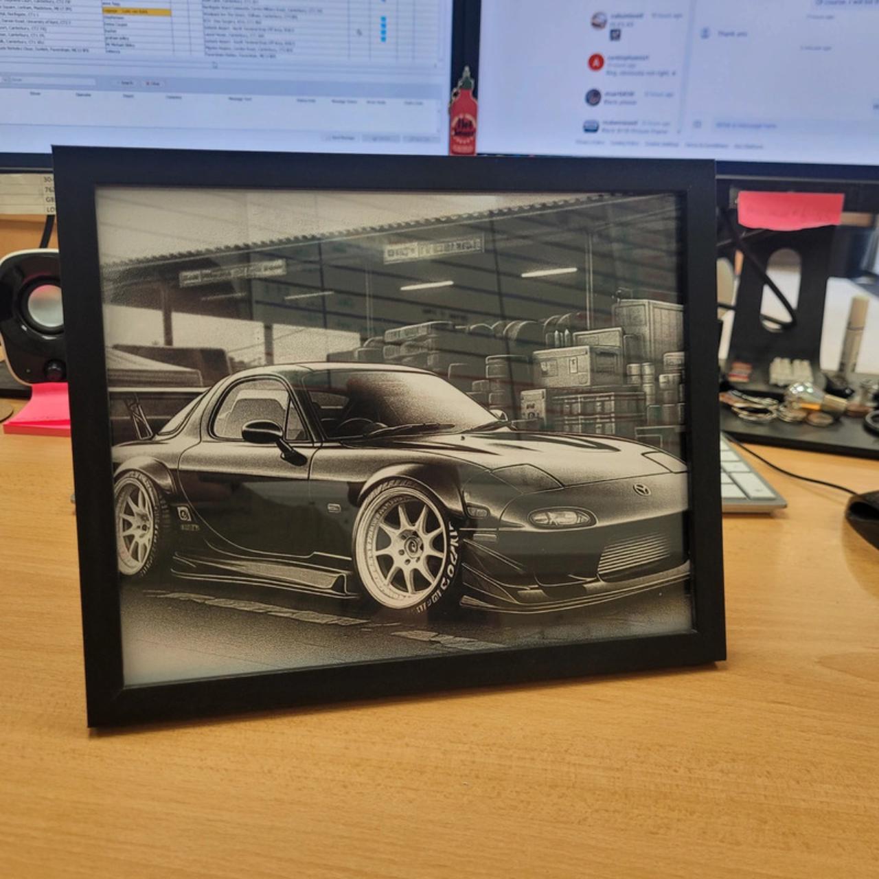 Mazda RX7 Print in A4 Picture Frame Comes framed in... | Depop