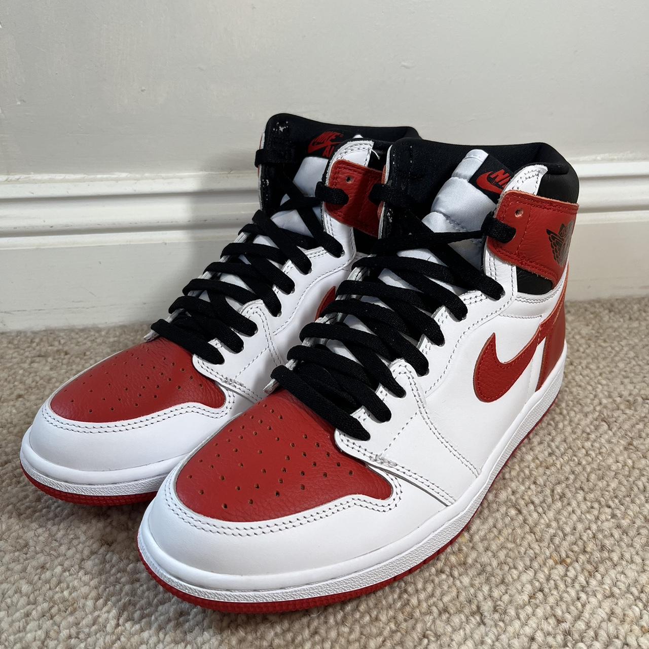 Air Jordan 1 Retro High OG red, black and white... - Depop
