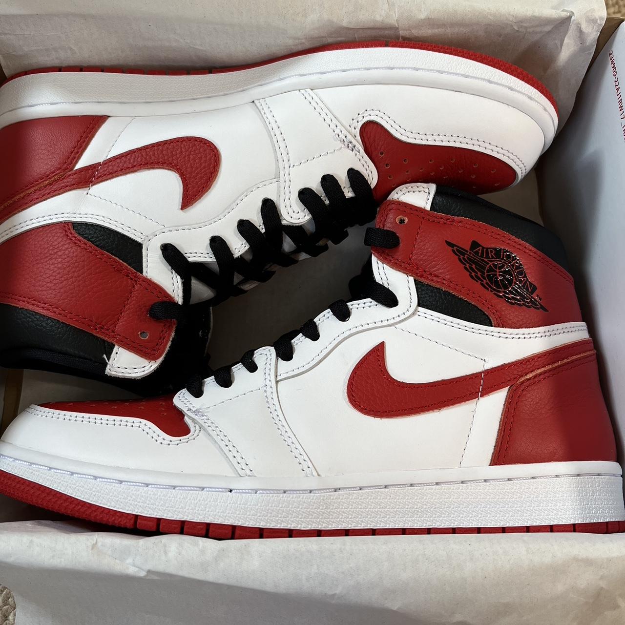 Air Jordan 1 Retro High OG red, black and white... - Depop