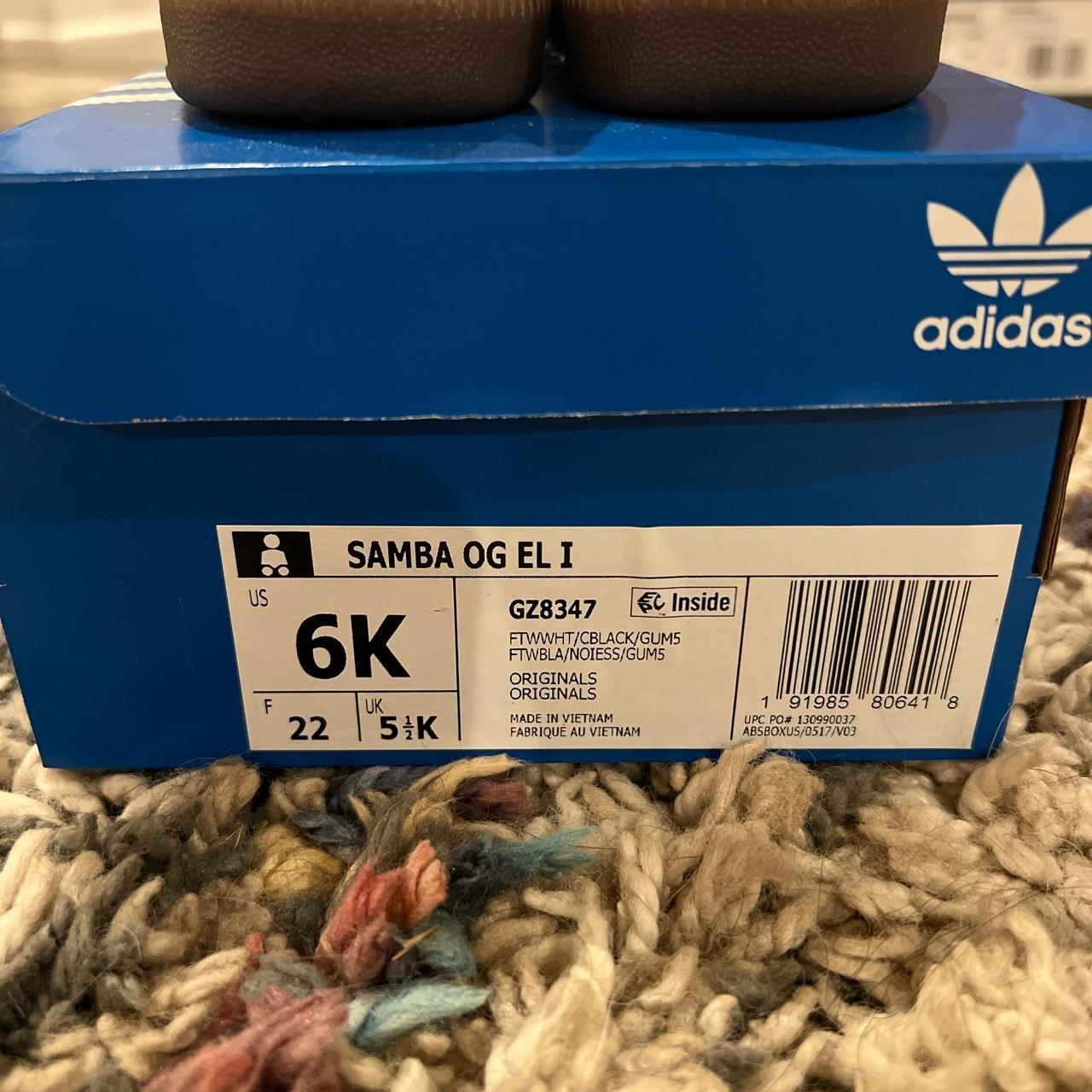 Adidas sambas in white grey and black original color... - Depop