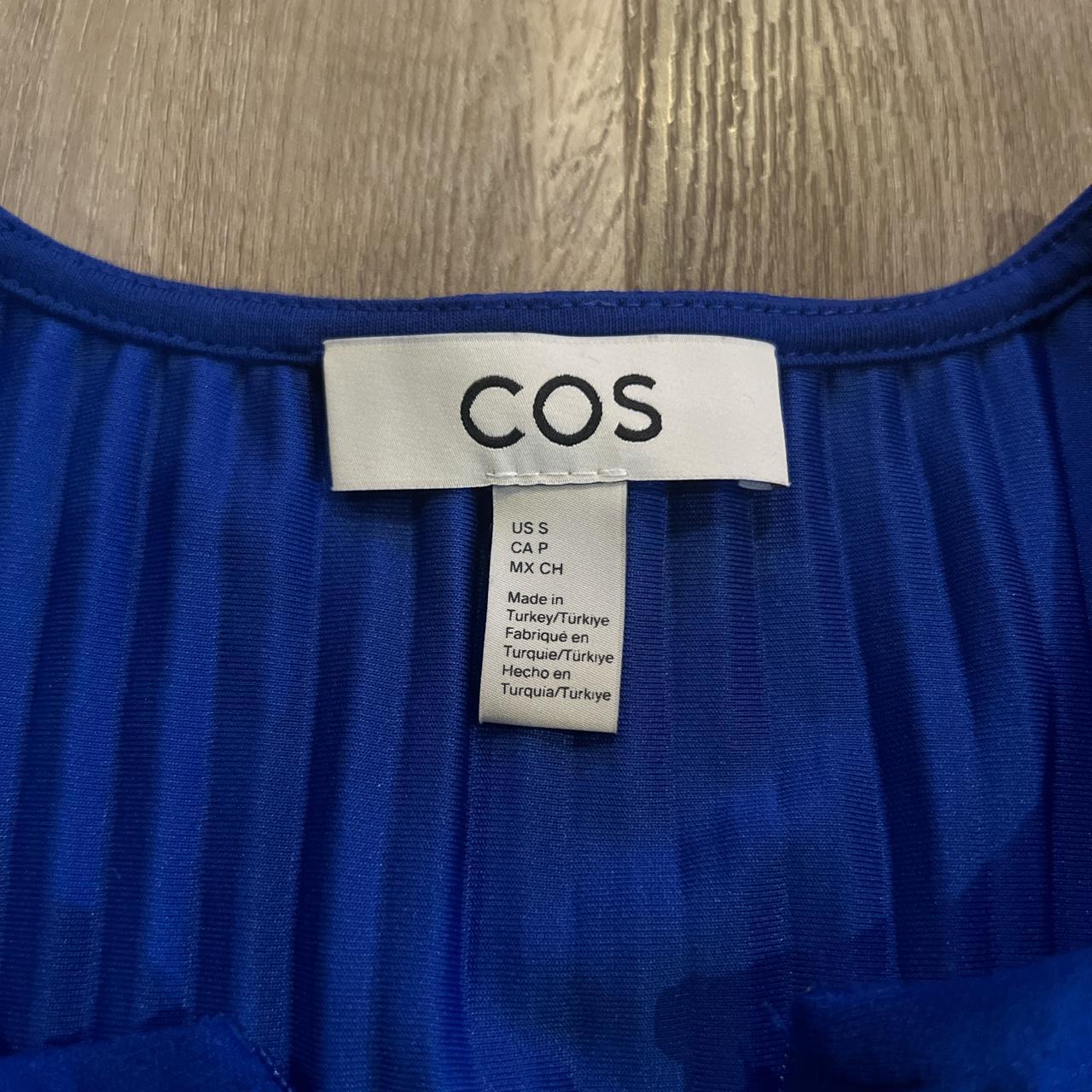 COS cobalt blue oversized texture shirt with zipper ... - Depop