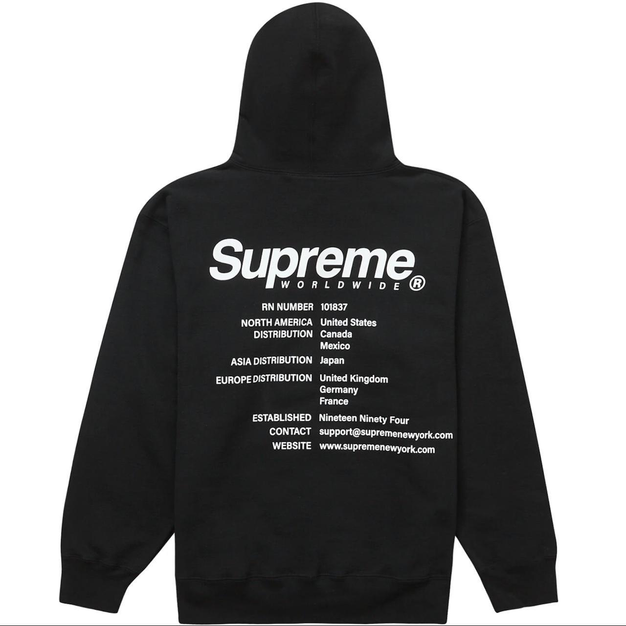 Supreme Men's Black and White Hoodie | Depop