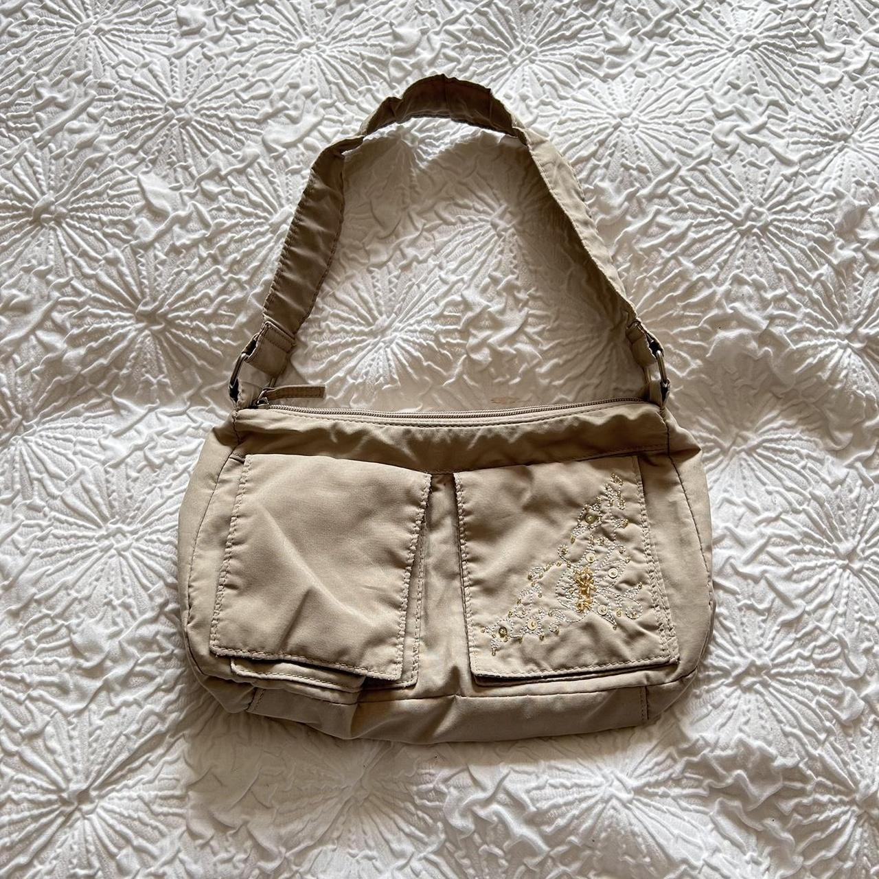 Etc y2k cream beige y2k 2000s style cargo mini bag... - Depop