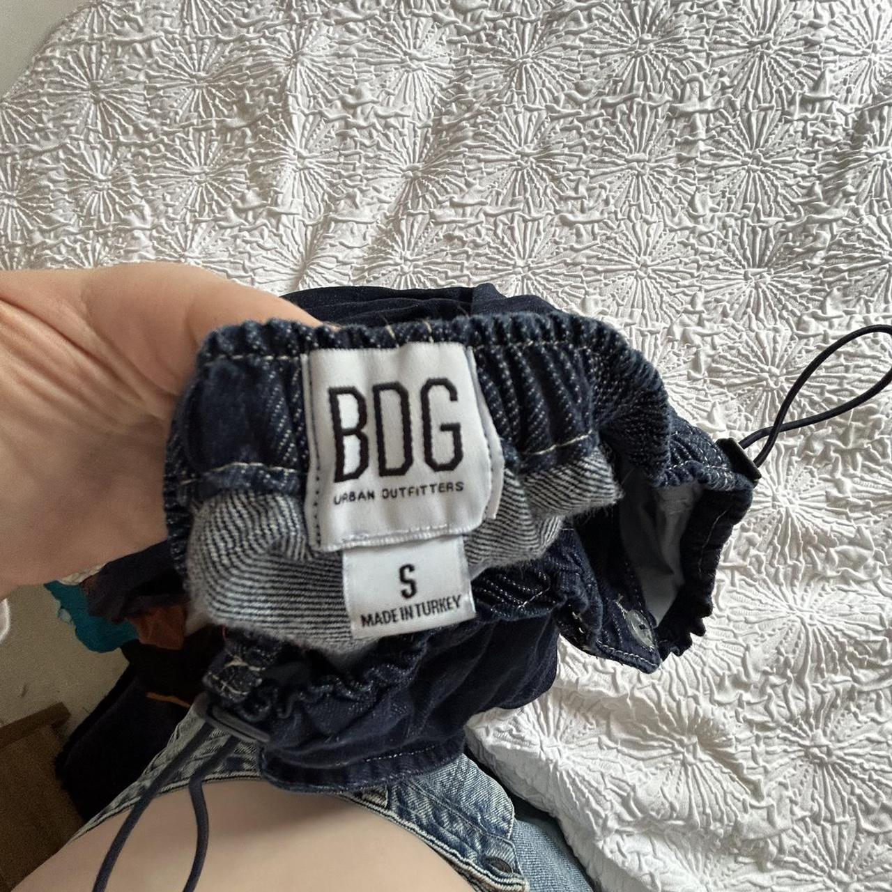 BDG urban outfitters blue denim parachute pants... - Depop