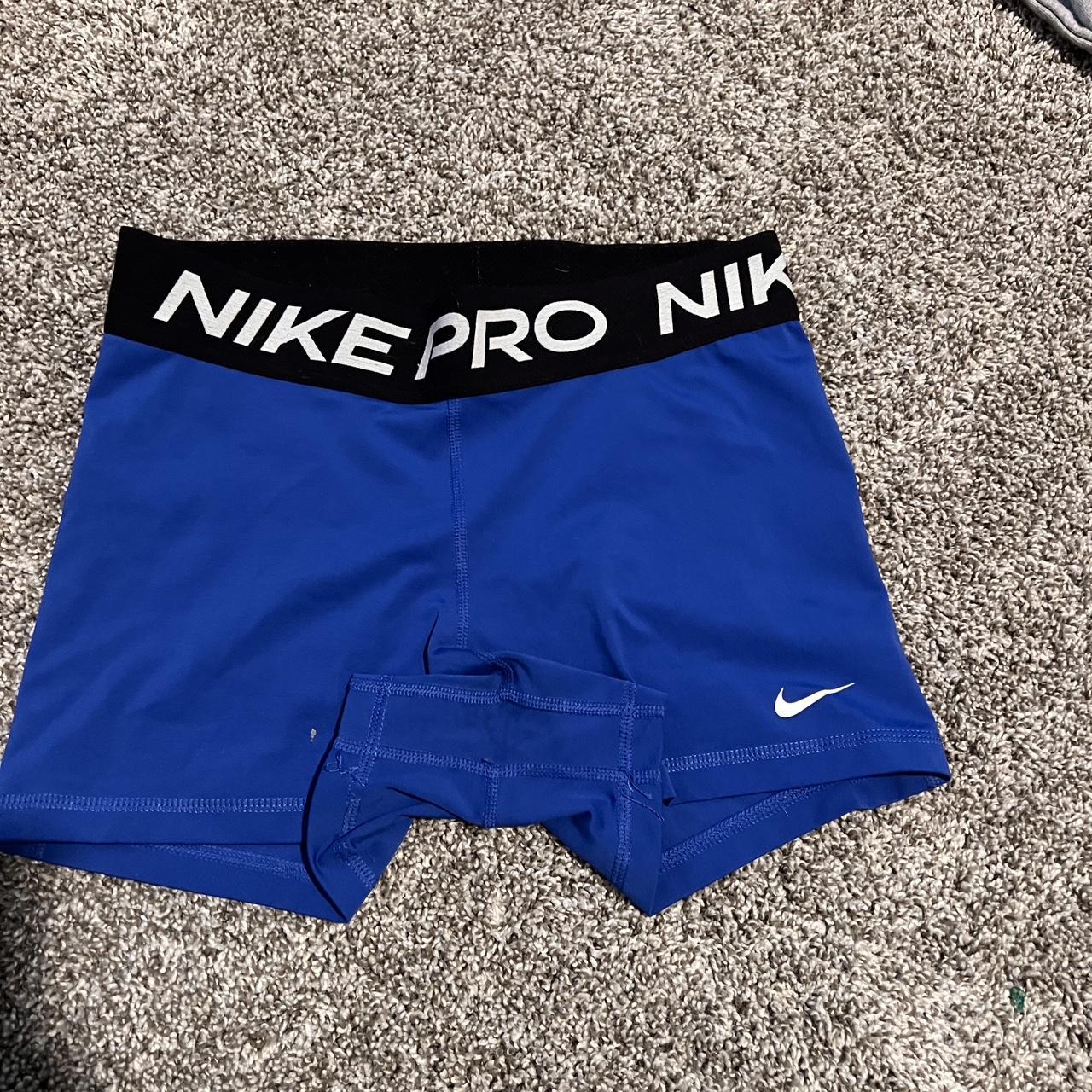 Blue nike pros. 3in. size small. good condition.... - Depop