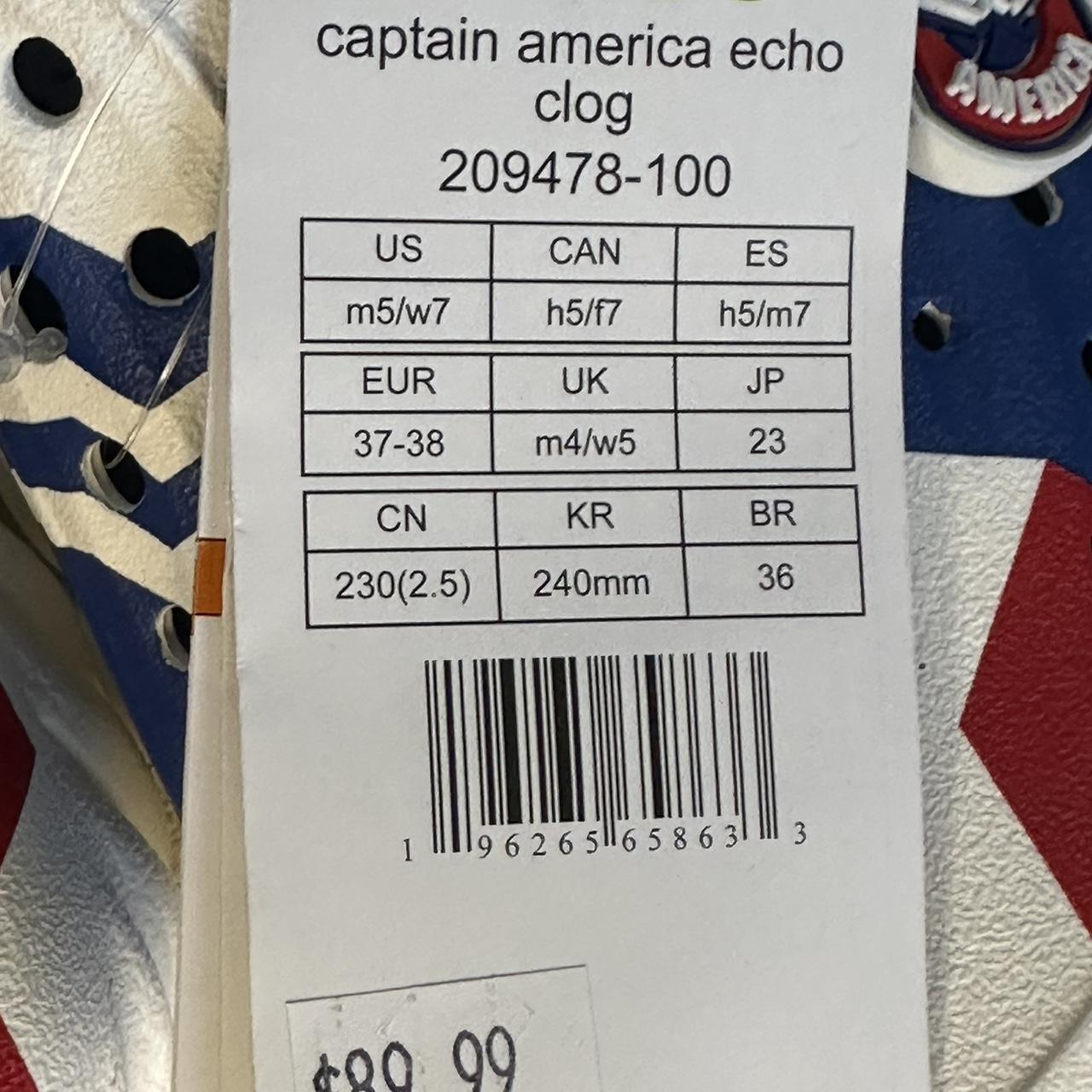 Captain America Crocs echos #CaptainAmerica #Crocs... - Depop