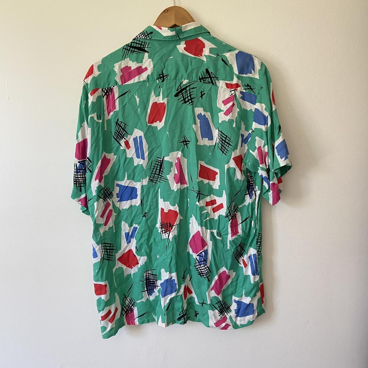 90’s Vintage ~ Colourful Abstract Pattern Shirt ~... - Depop