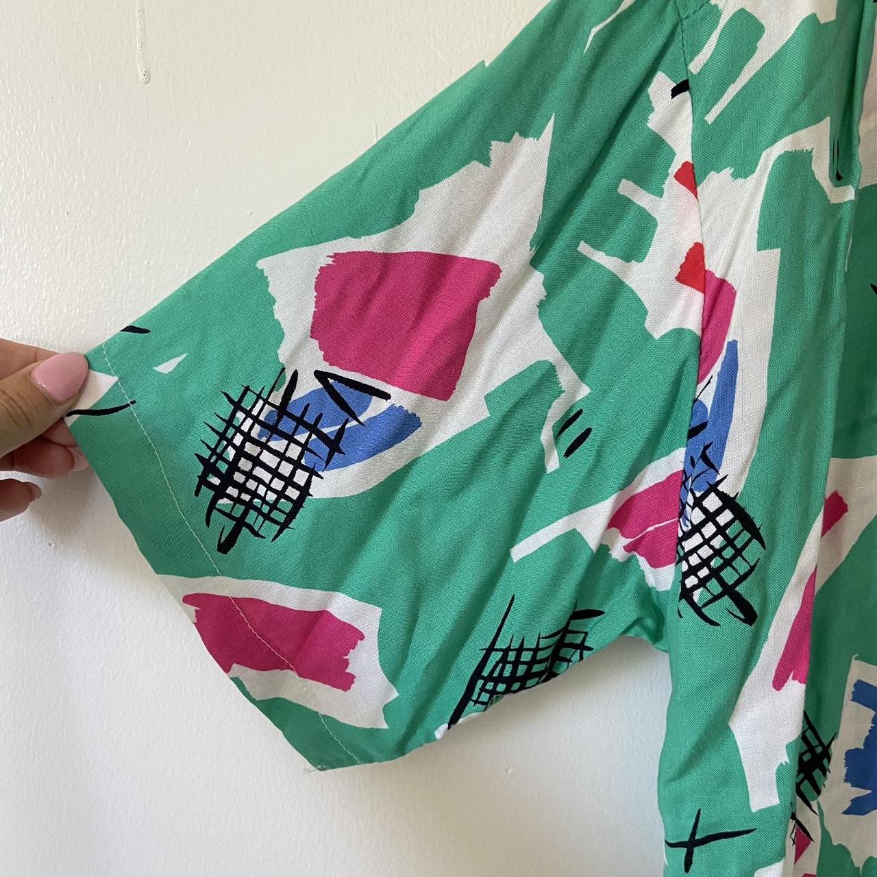 90’s Vintage ~ Colourful Abstract Pattern Shirt ~... - Depop