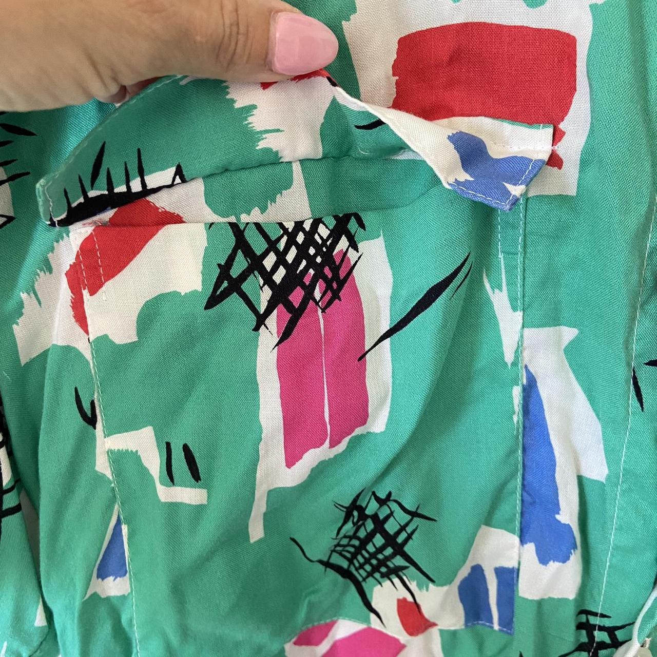 90’s Vintage ~ Colourful Abstract Pattern Shirt ~... - Depop