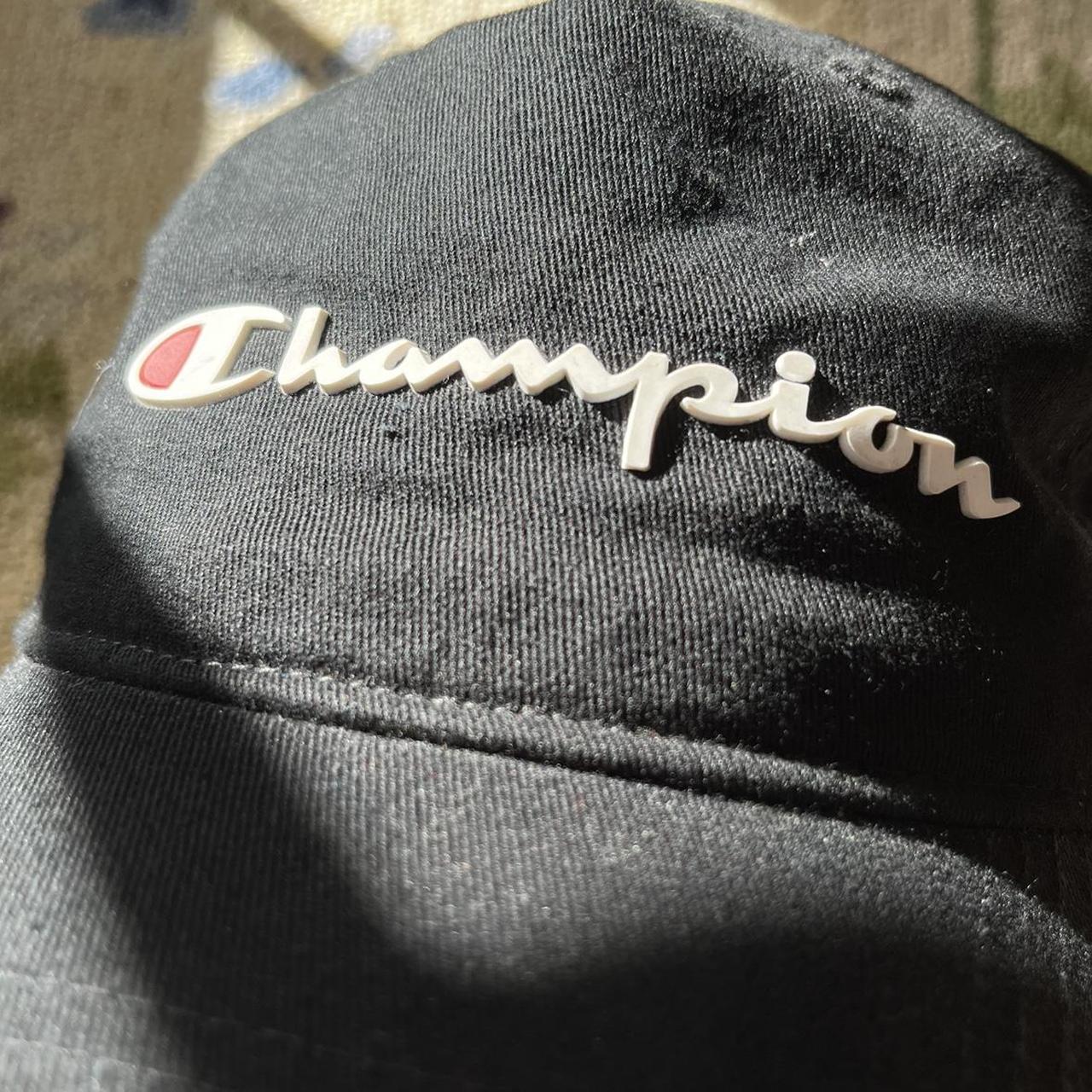 Champion Men's Black and White Hat | Depop
