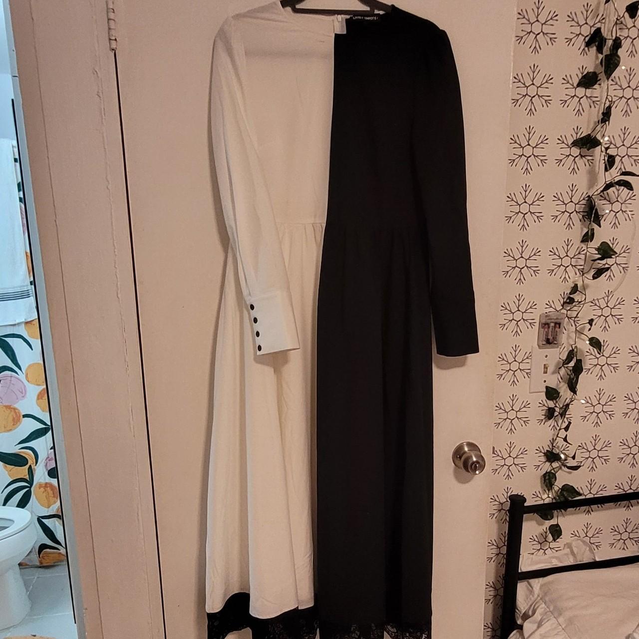 Killstar Women's Black and White Dress | Depop