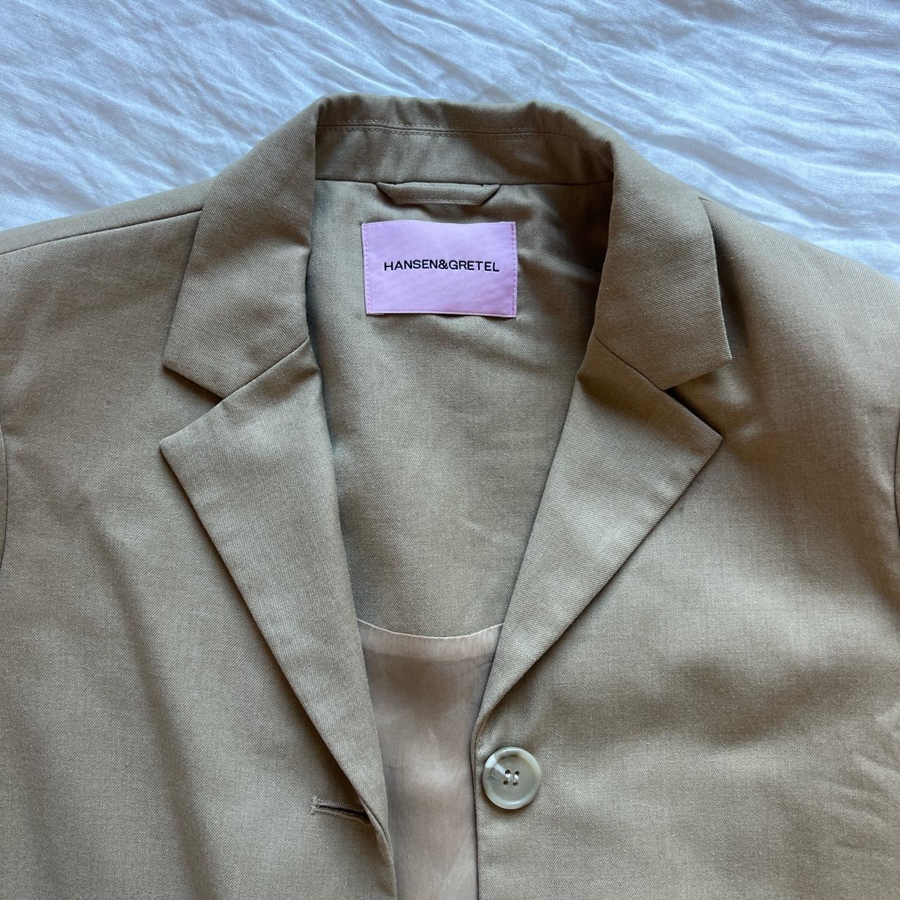 oversized beige/tan blazer from hansel & gretel.... - Depop