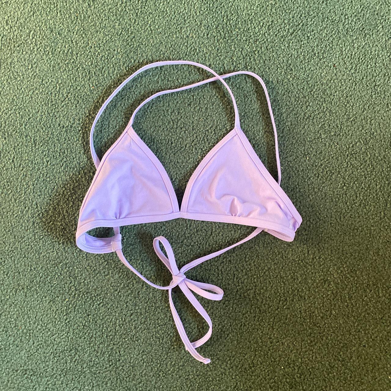 Jolyn purple triangle top Says size medium, but fits... - Depop