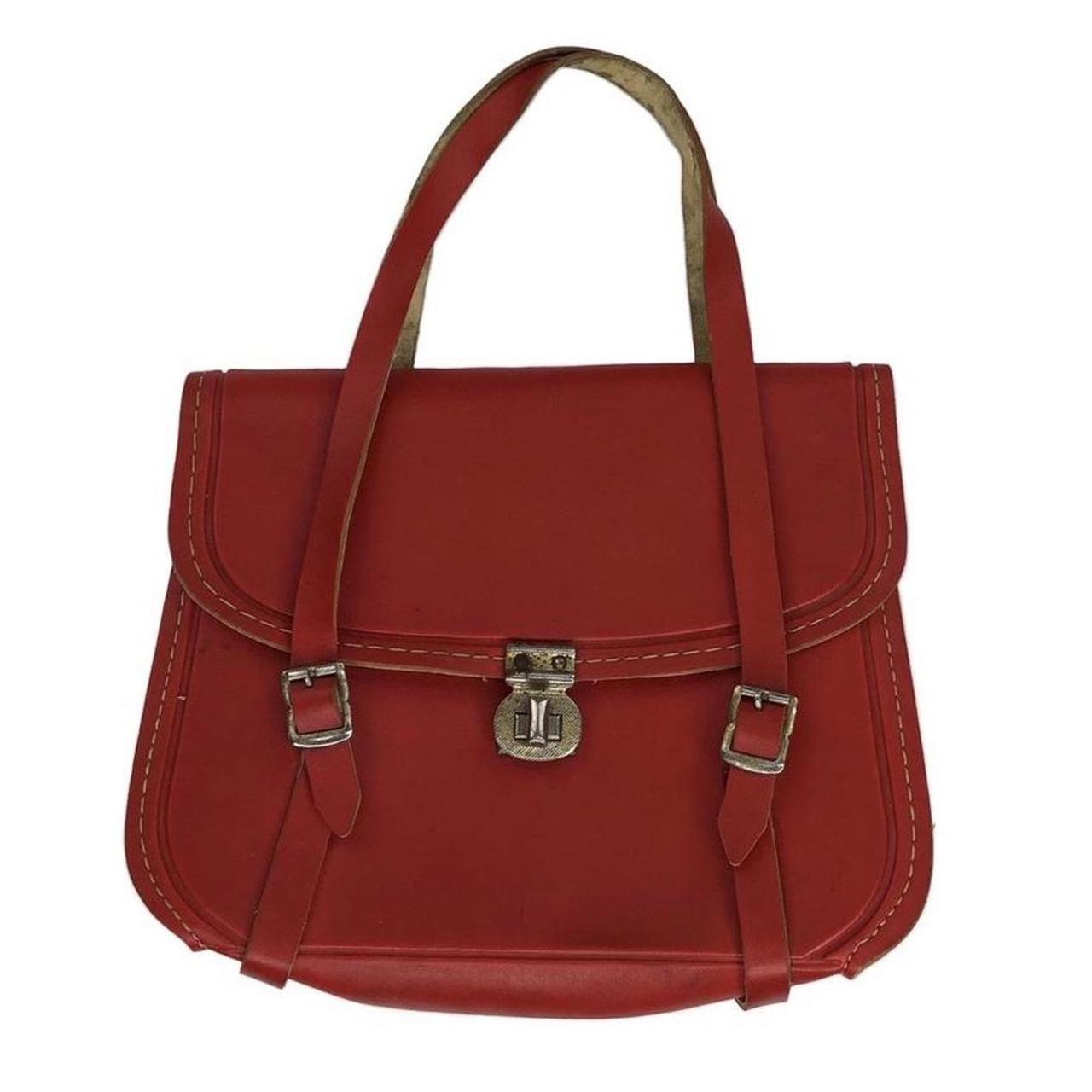 VINTAGE LEATHER RED MINI HANDBAG Beautiful European... - Depop