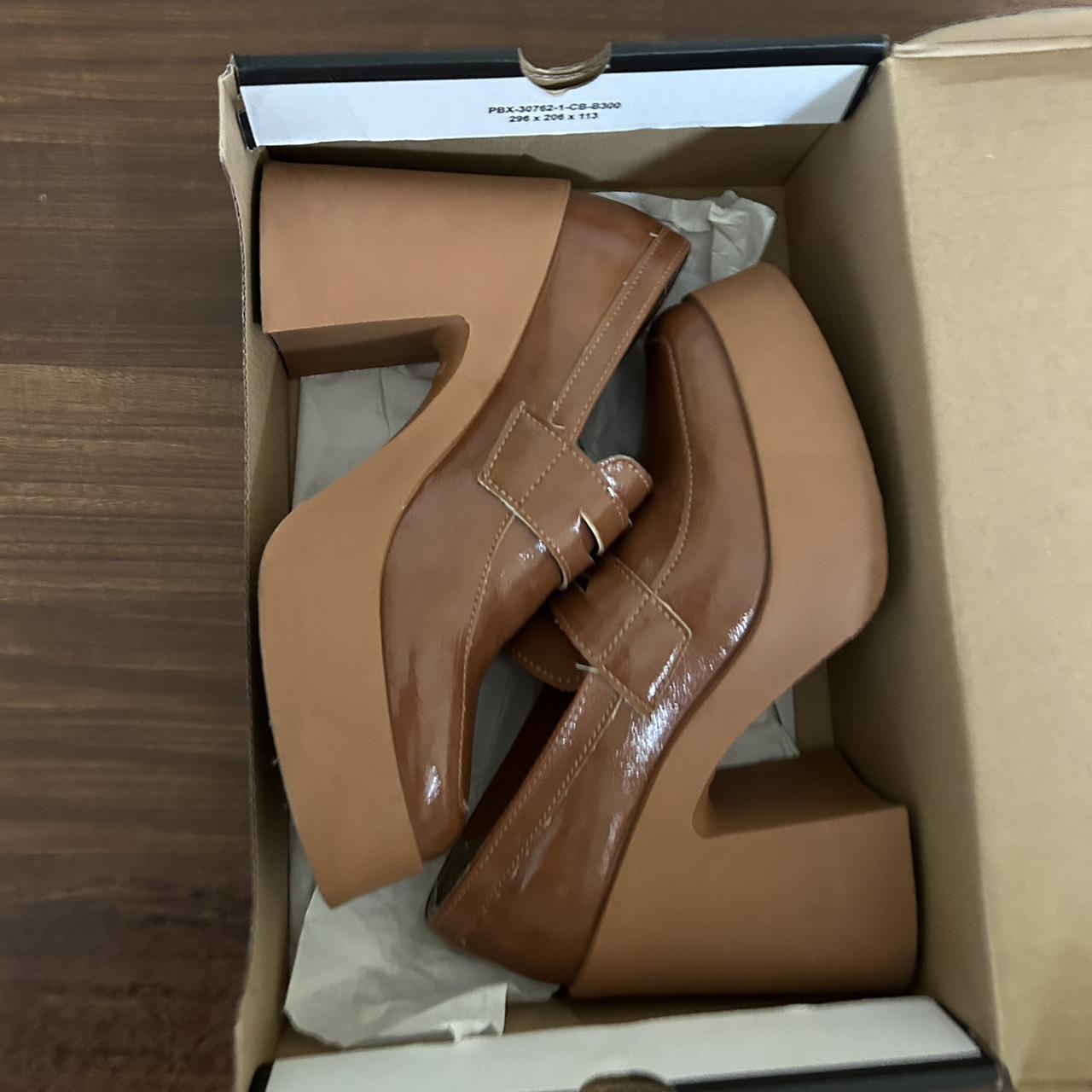 🧸Brown and tan platform shoes 👞 - worn a few times,... - Depop