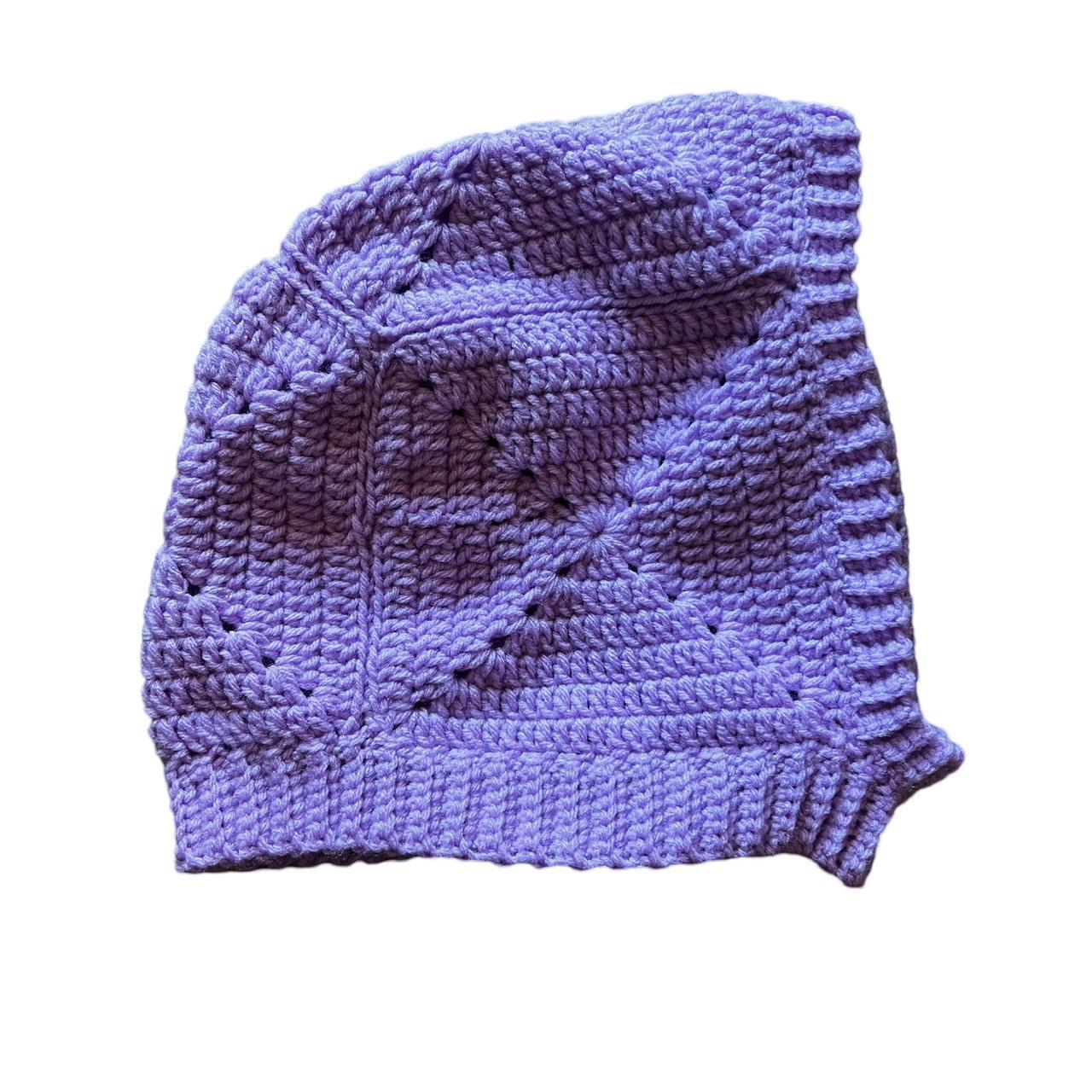 Handmade crochet balaclava Purple Balaclava... | Depop
