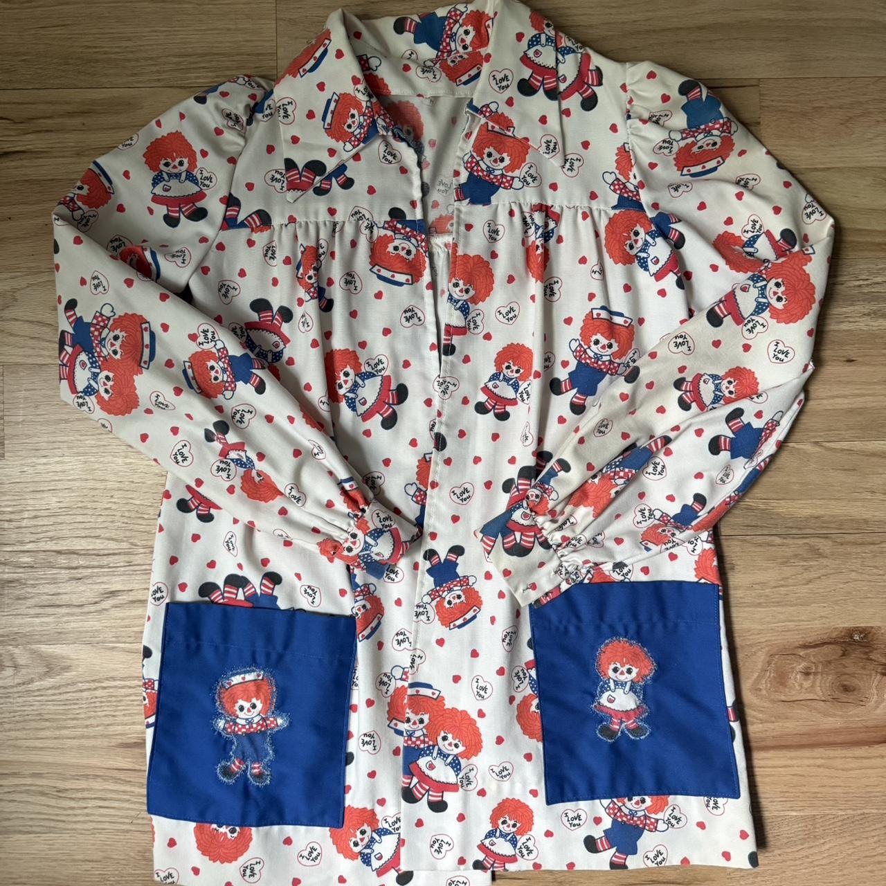 1970s Raggedy Ann Jacket Zip-up Hand-made Vintage... | Depop