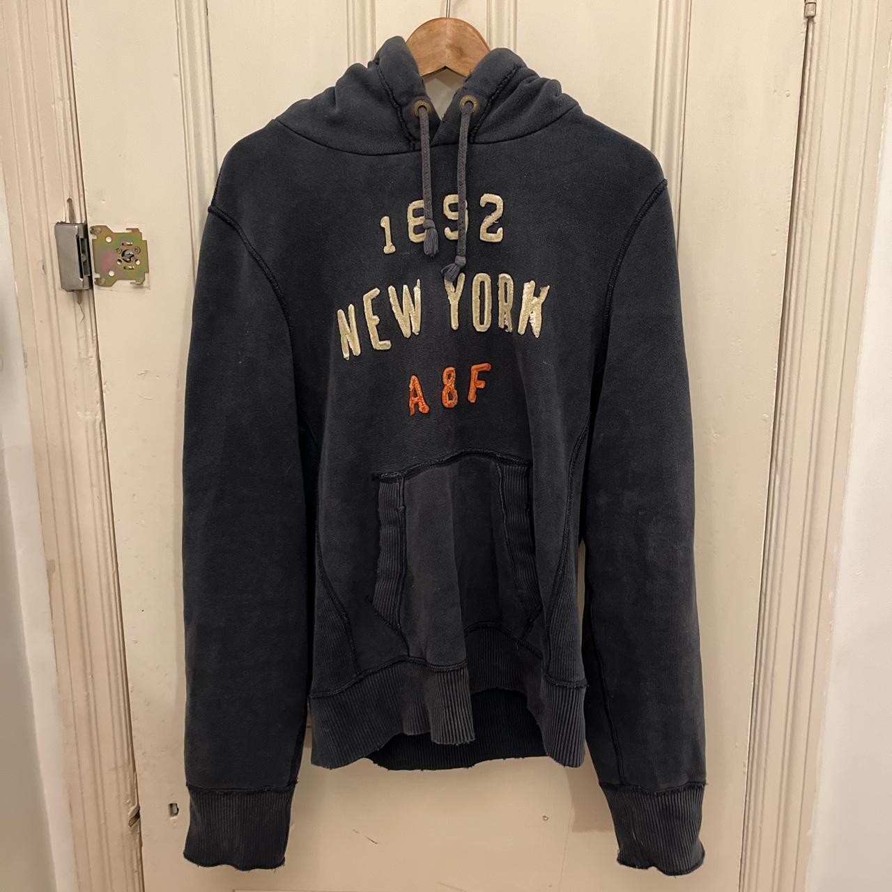 Abercrombie & Fitch Men's Blue Hoodie | Depop