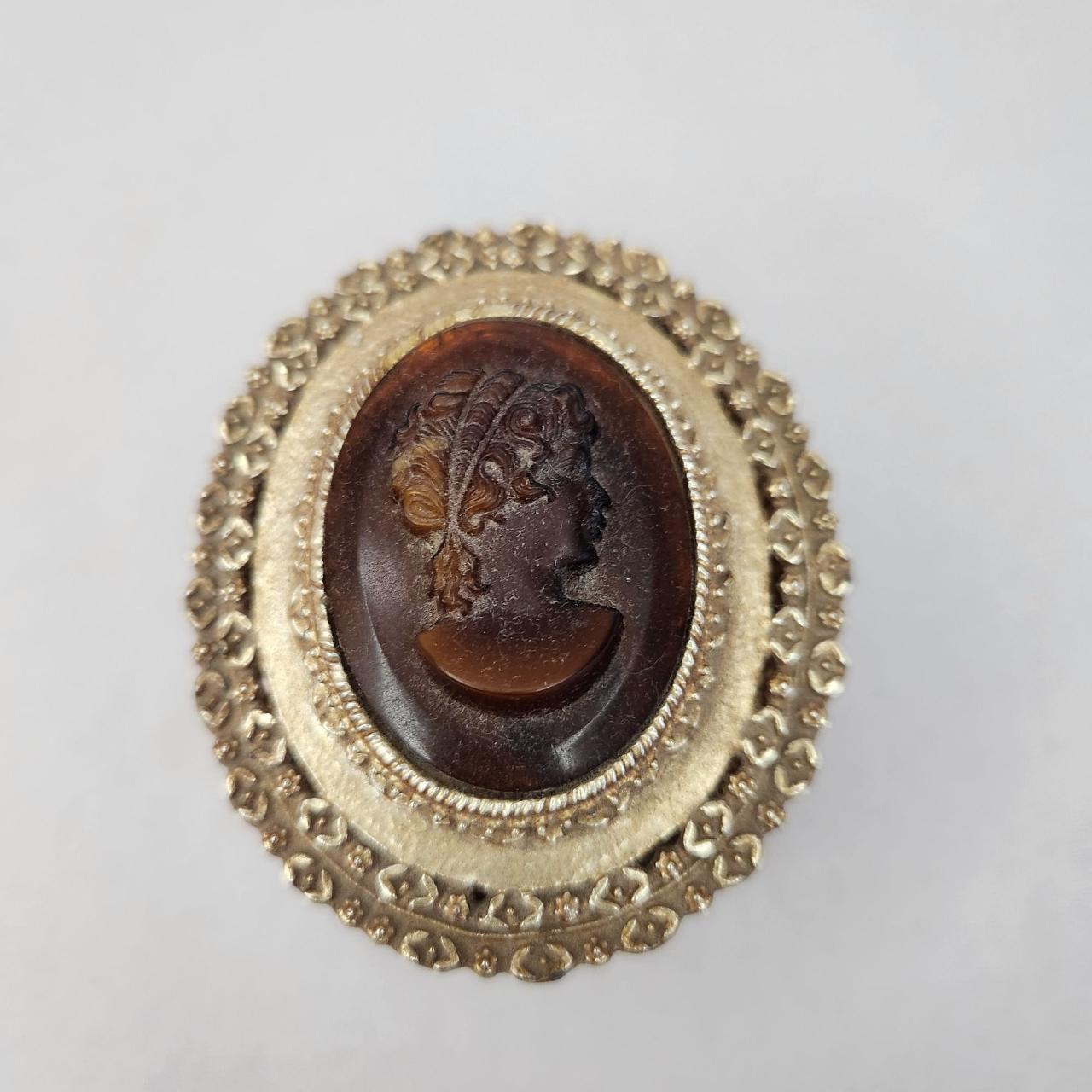 Gold Plated Trinket Box Brown Camo unattached Lid 2... - Depop