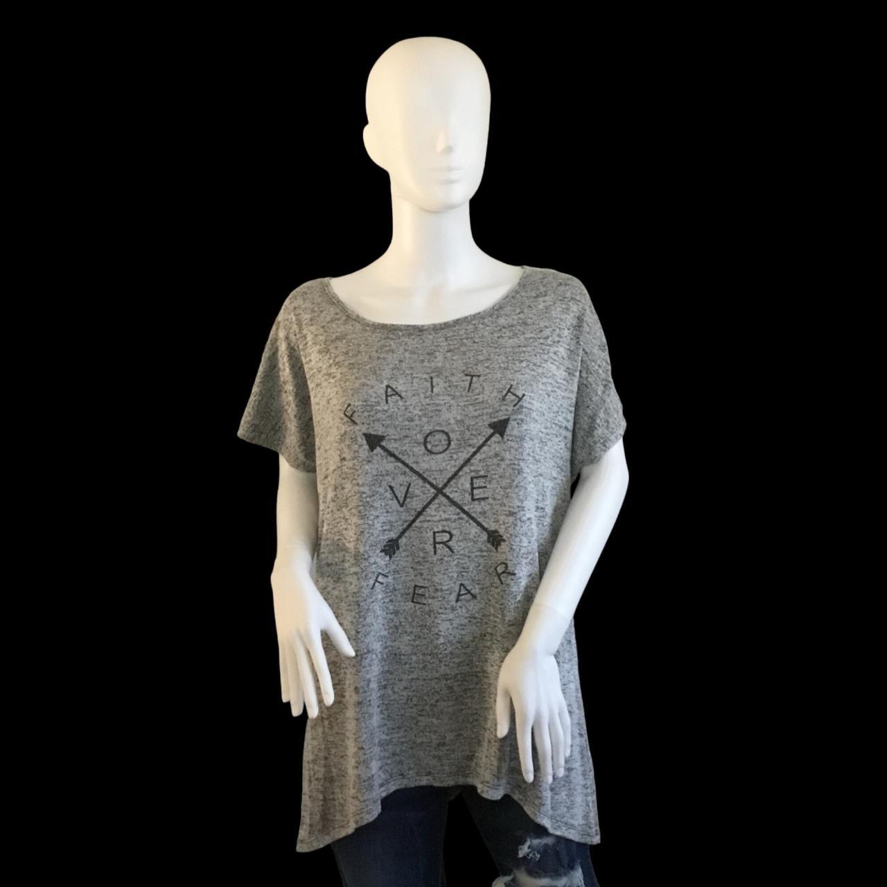 Faith Tunic Top Ladies Size Large "Faith Over Fear"... - Depop