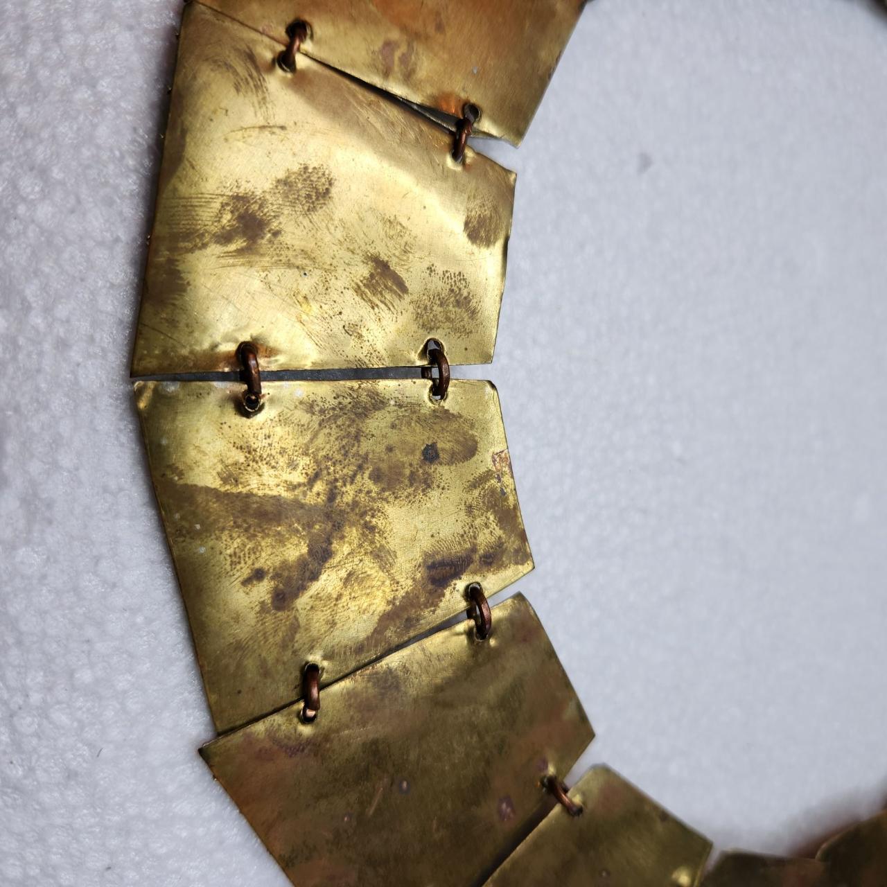 1930's Indian Hand-Crafted Copper Collar with Coral... | Depop