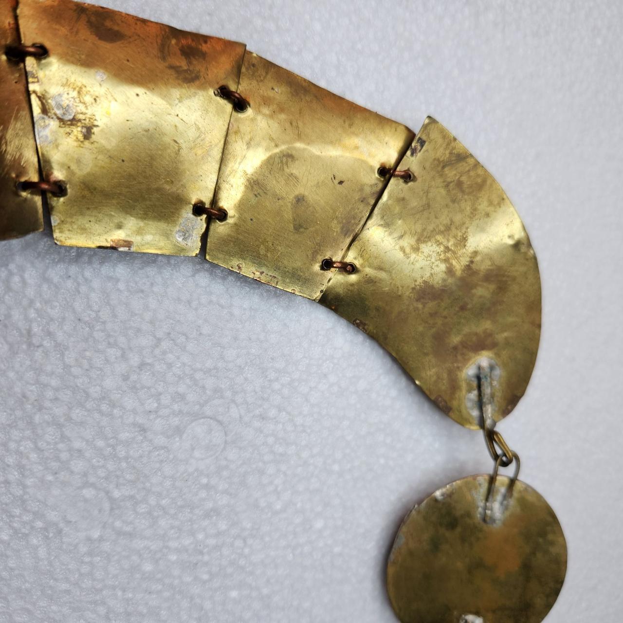 1930's Indian Hand-Crafted Copper Collar with Coral... | Depop