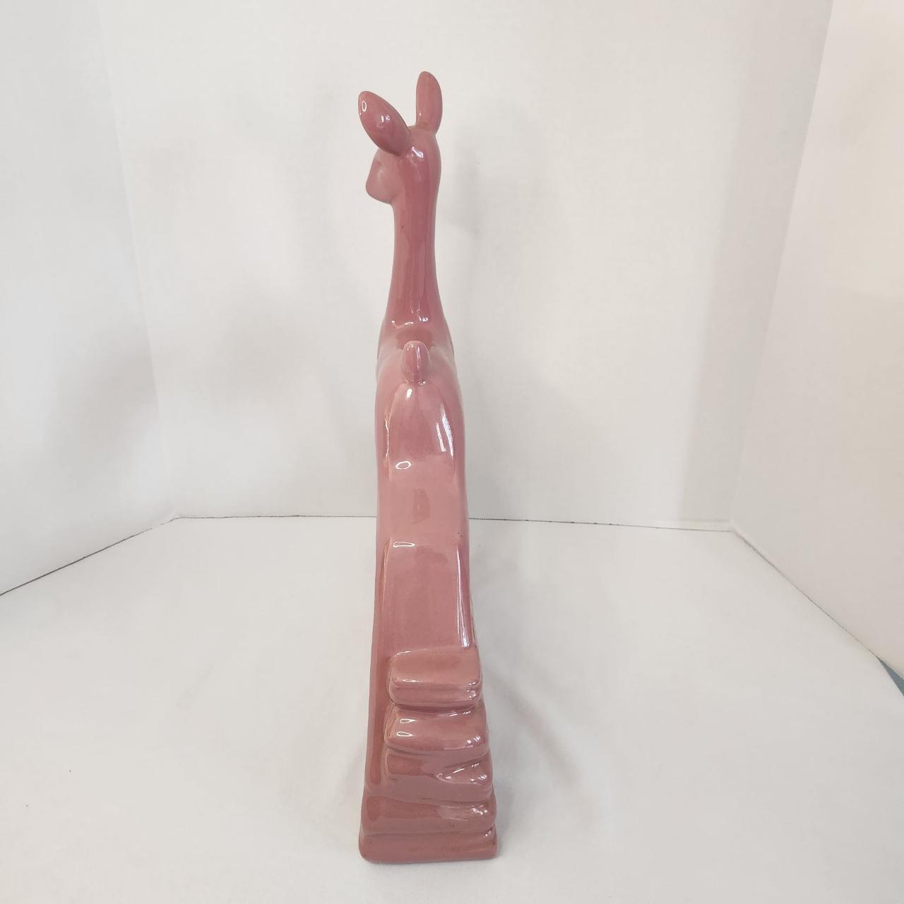 Vintage Royal Haeger Statue Pink Large 18" Deer MCM... - Depop