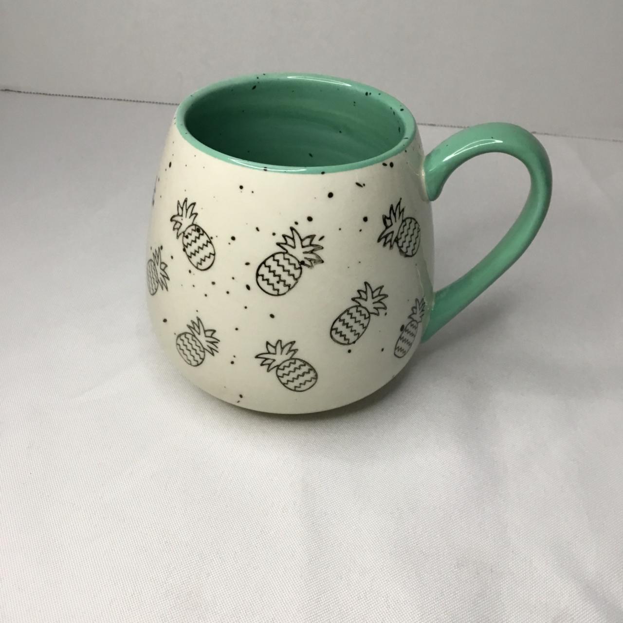 Meritage Pineapple Coffee Cup Mint Green White Black... - Depop