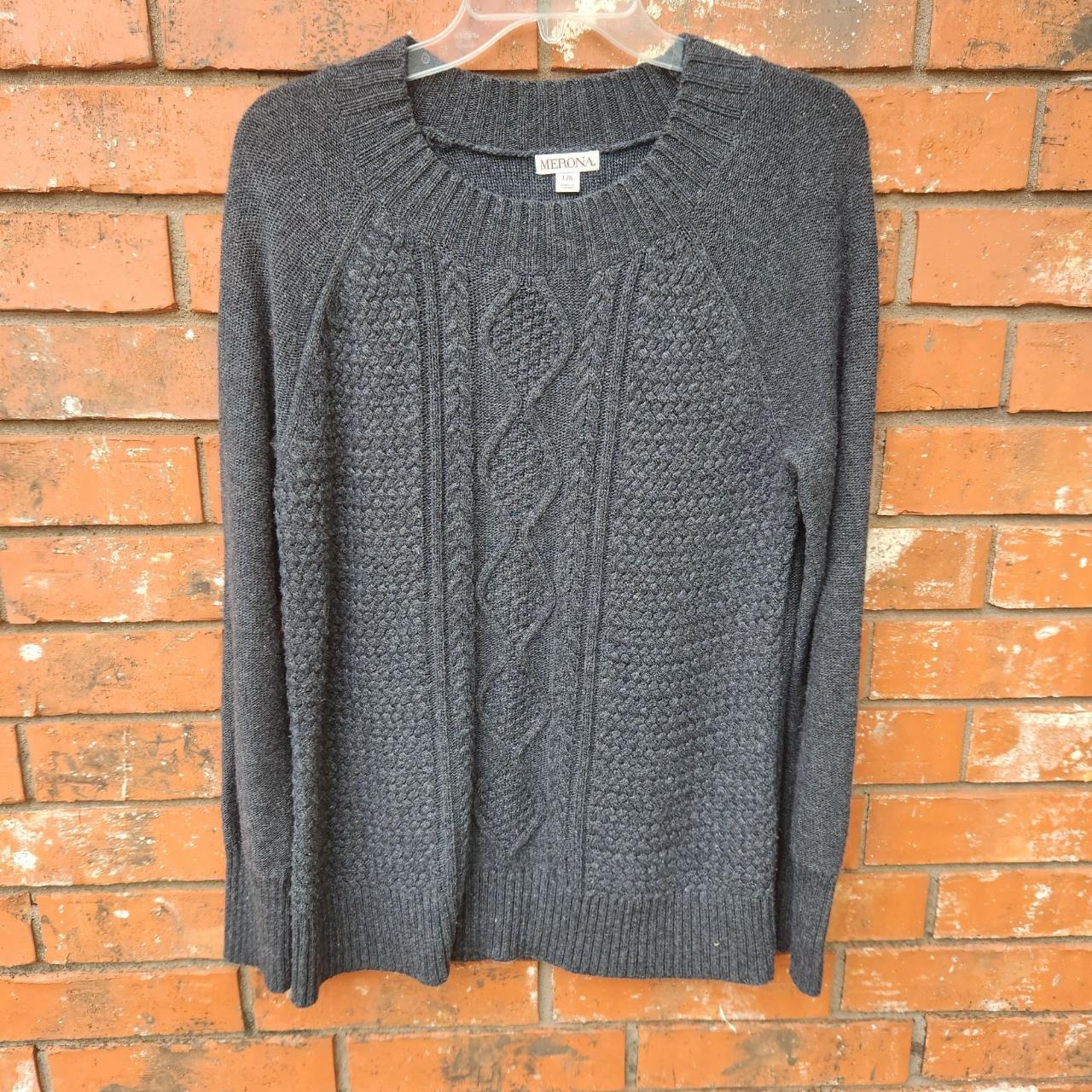 Gray Tight Knit Merona Junior Girls Basic Sweater... - Depop