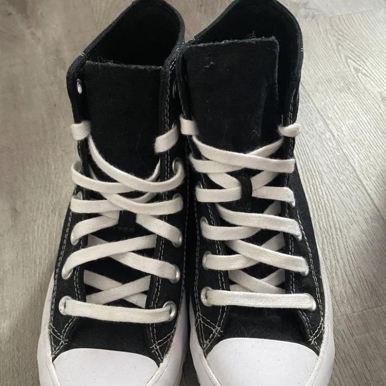 Women’s Converse Black and white platform shoes... - Depop