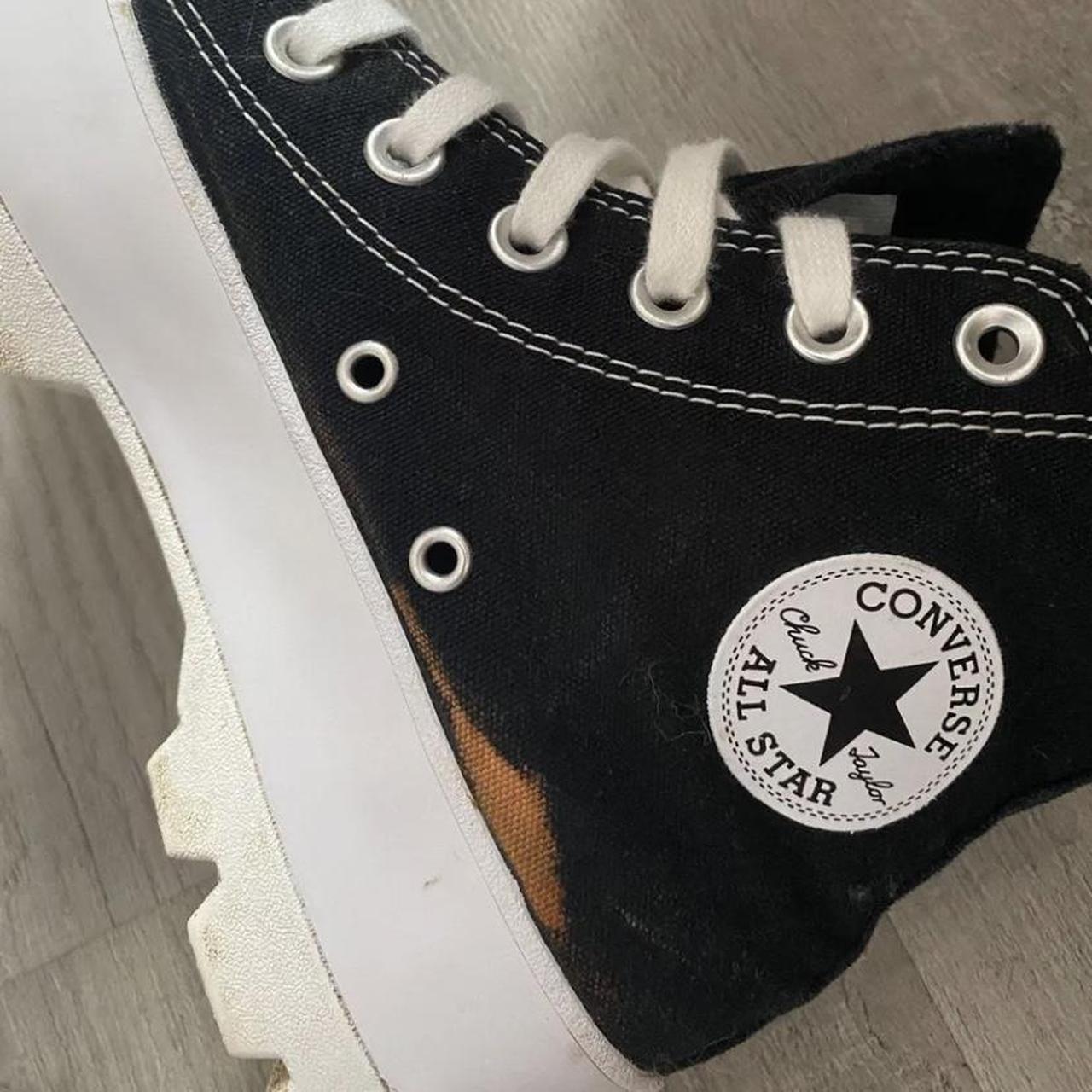 Women’s Converse Black and white platform shoes... - Depop