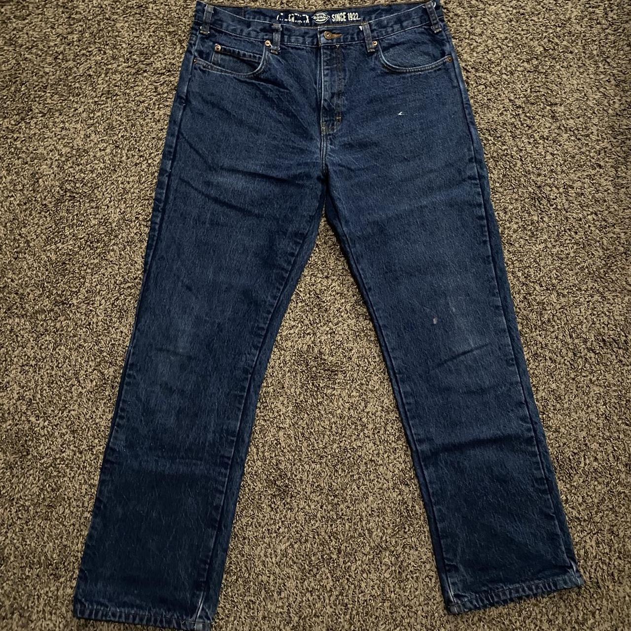 Dickies Red Flannel Lined Heavy Jeans A few paint... - Depop