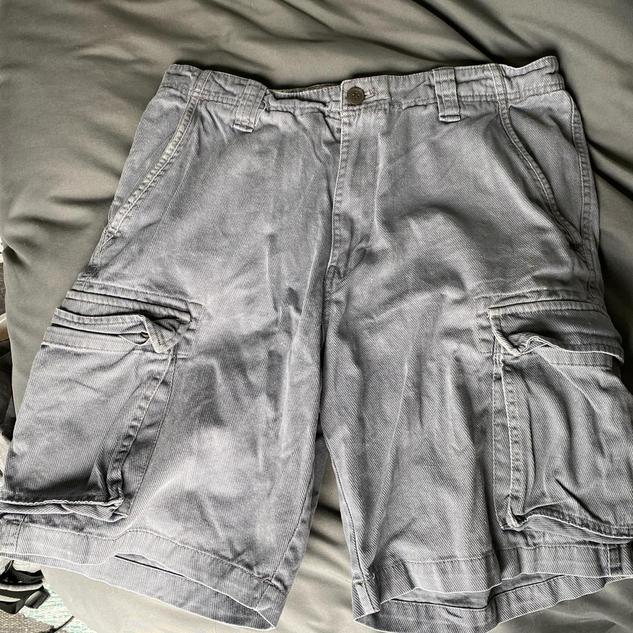 Chaps grey cargo shorts. Size 32W 9.5in inseam... - Depop