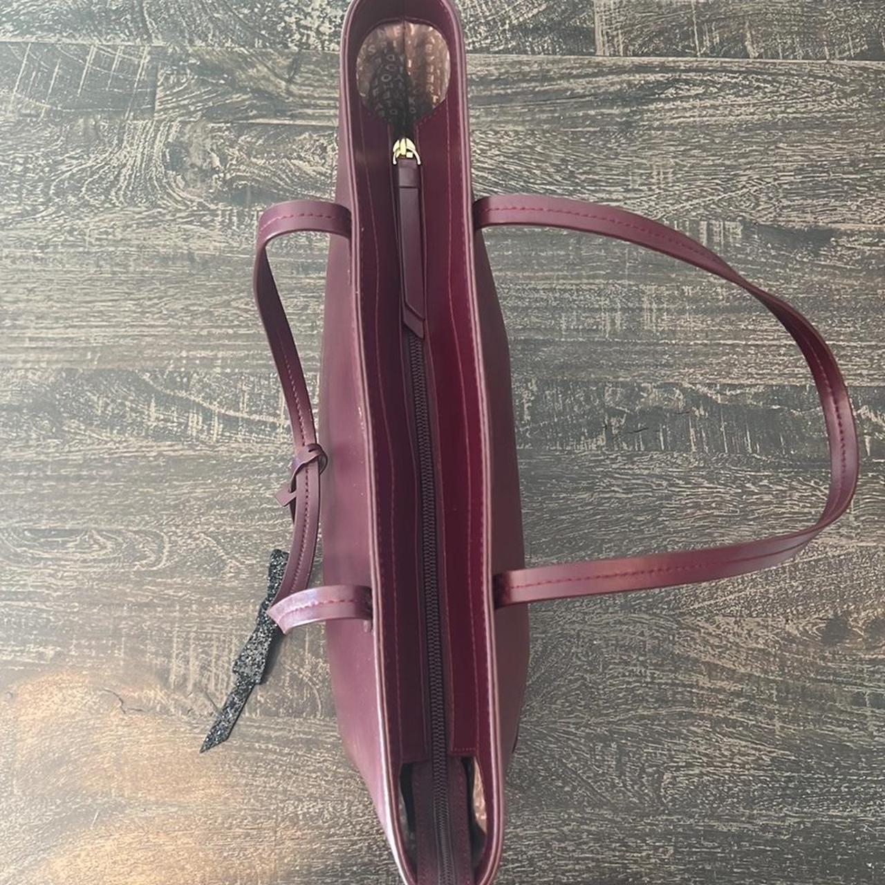 Kate Spade tote style purse in maroon color! Black... | Depop