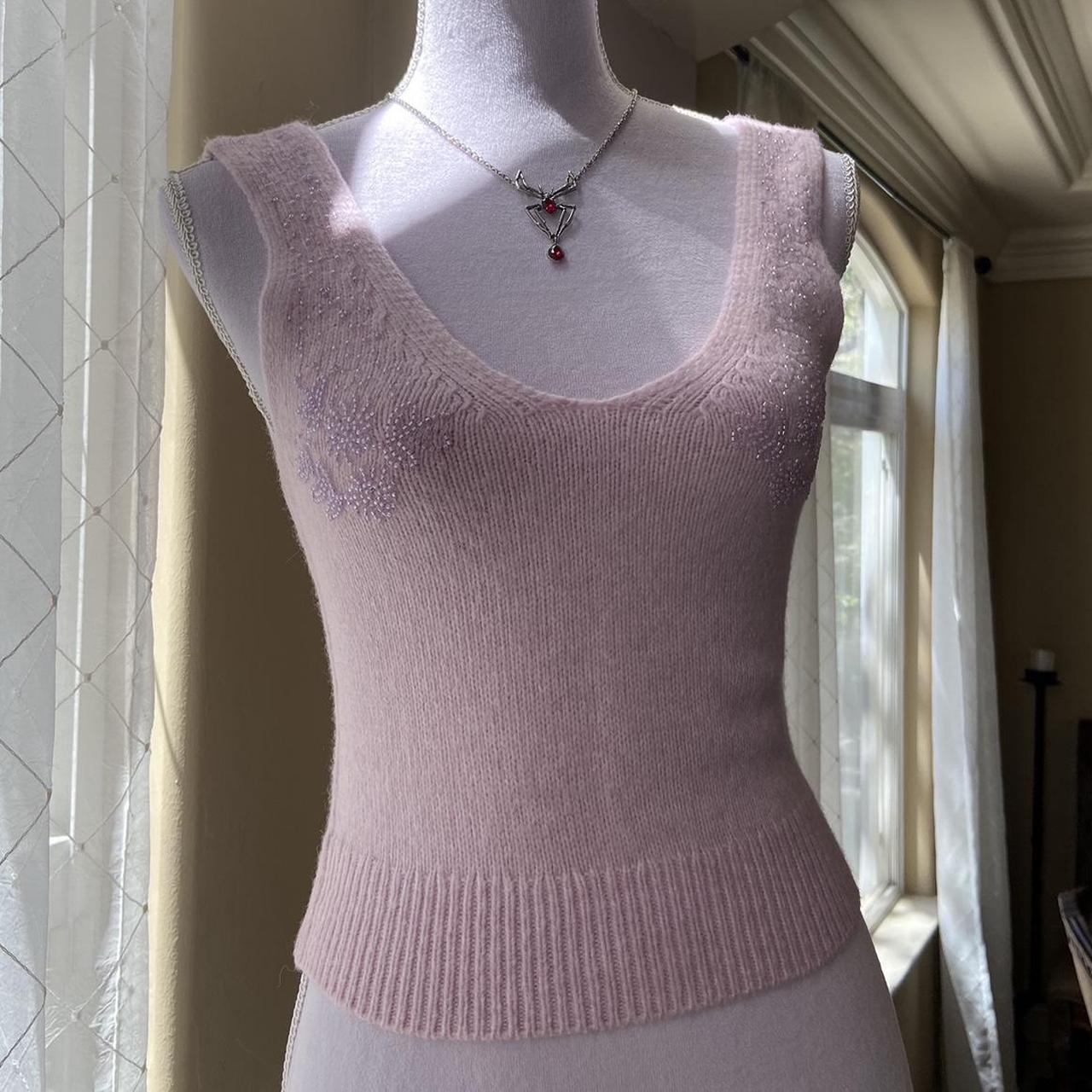 Vintage Pale Pink Bedazzled Top Vintage Y2K... - Depop