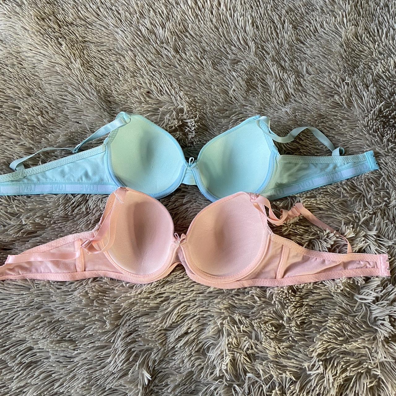 2 Bright Lace Bras Size 34B (both) - Depop