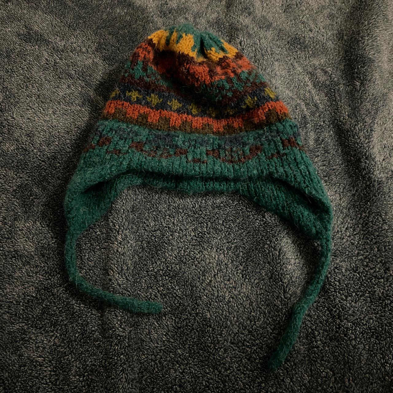 Multicolored knit beanie - Depop