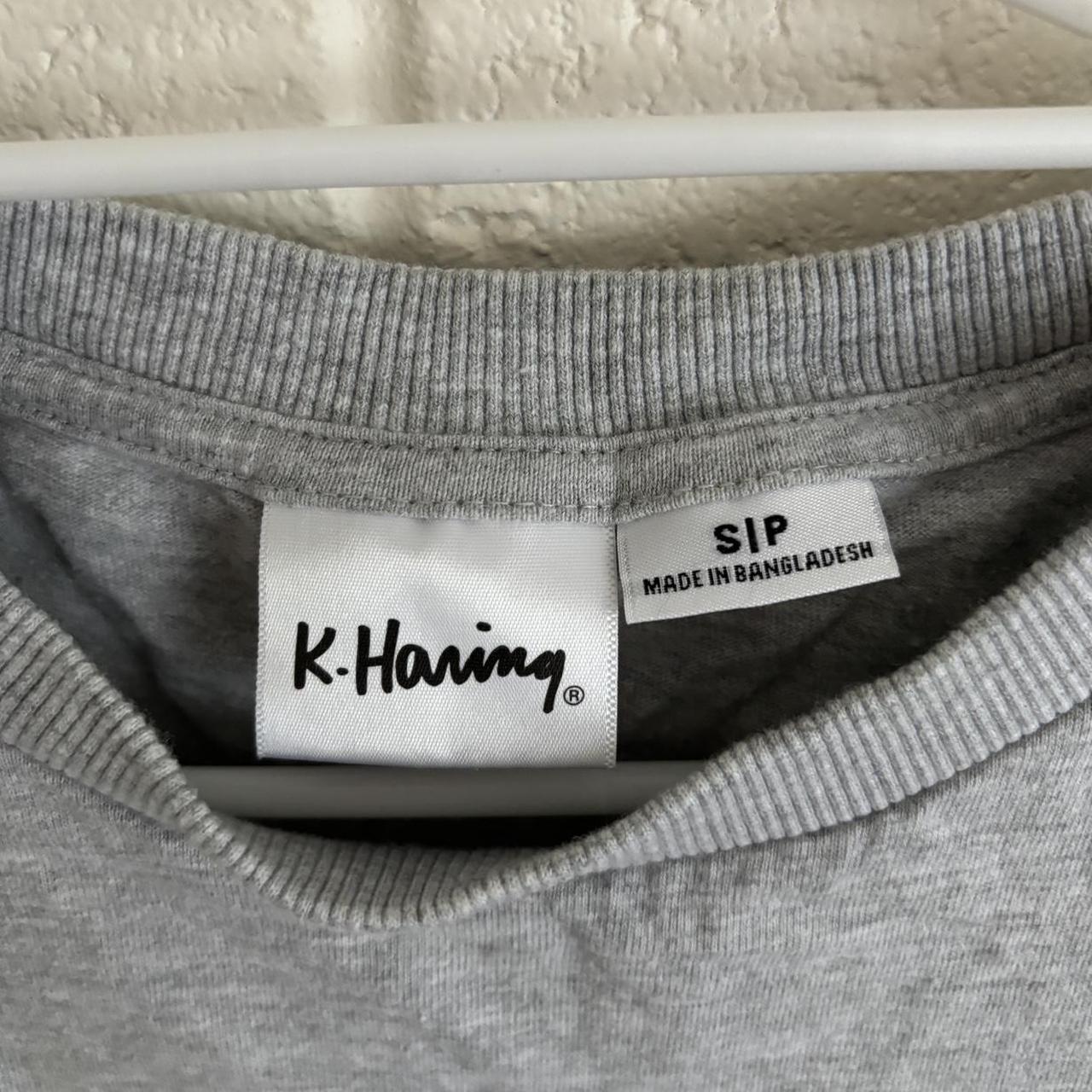 COTTON ON GREY KEITH HARING SHIRT - size small -... - Depop