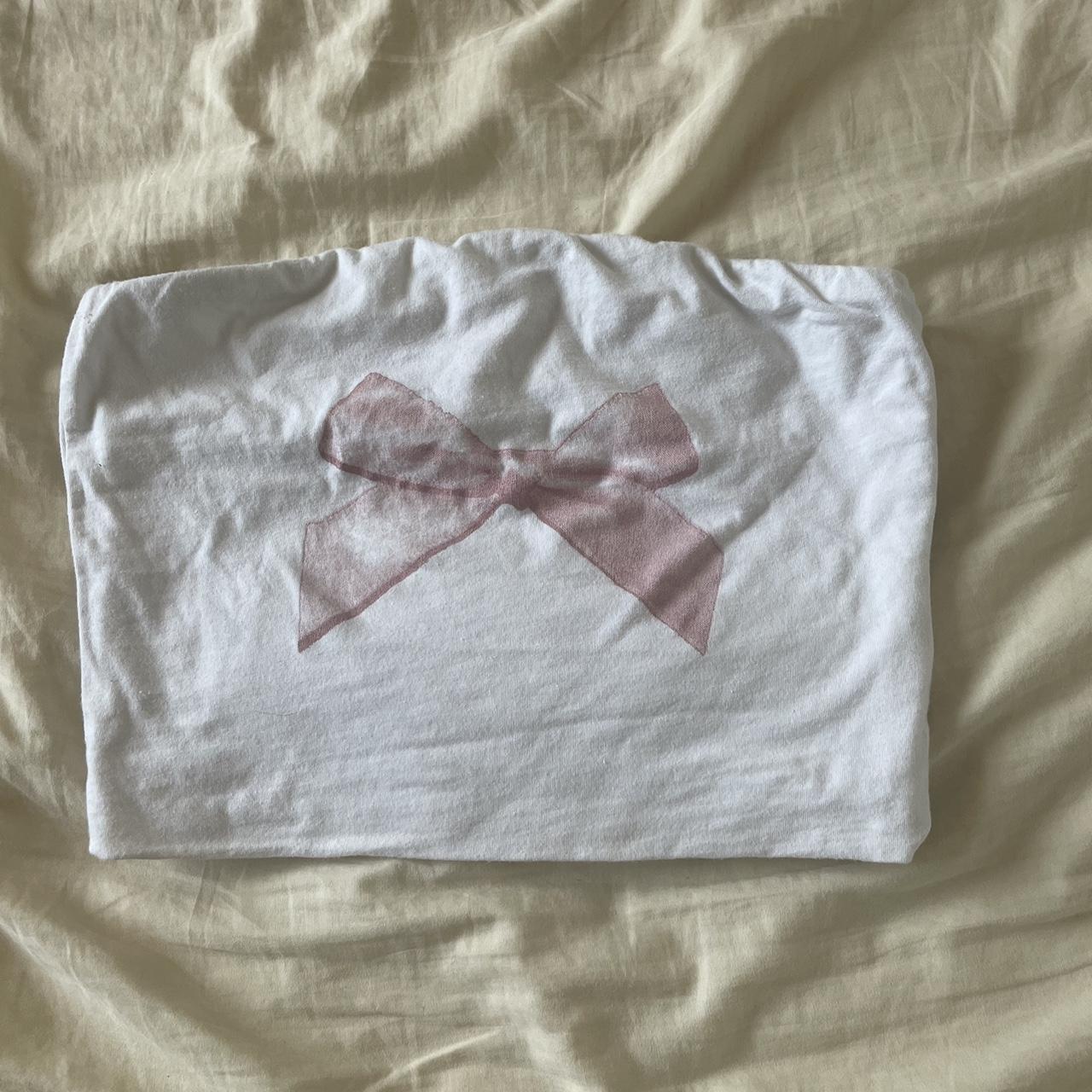 REPOP!!! Bow Ribbon print romanticblue screen... - Depop