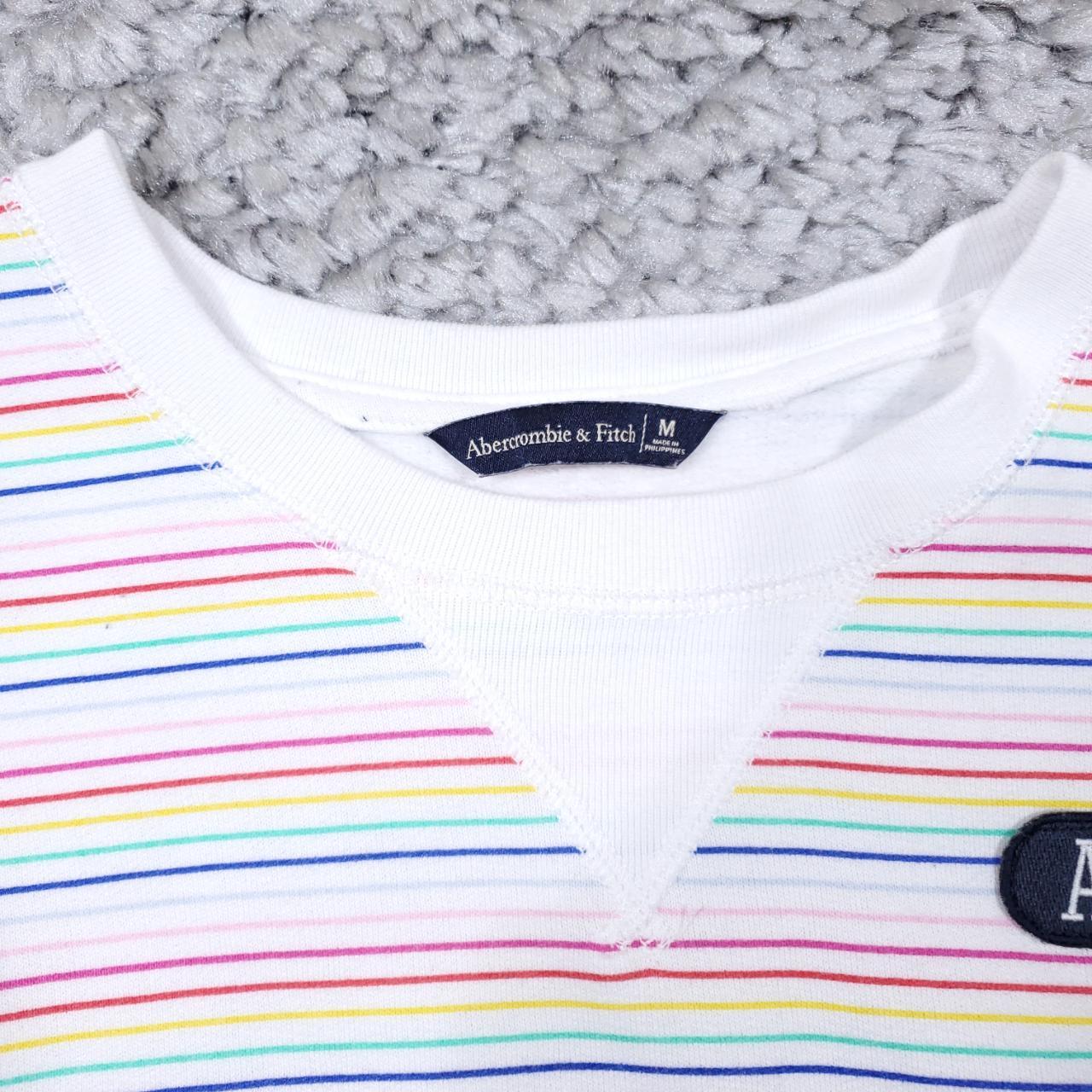 Abercrombie & Fitch rainbow and white multicolor... - Depop