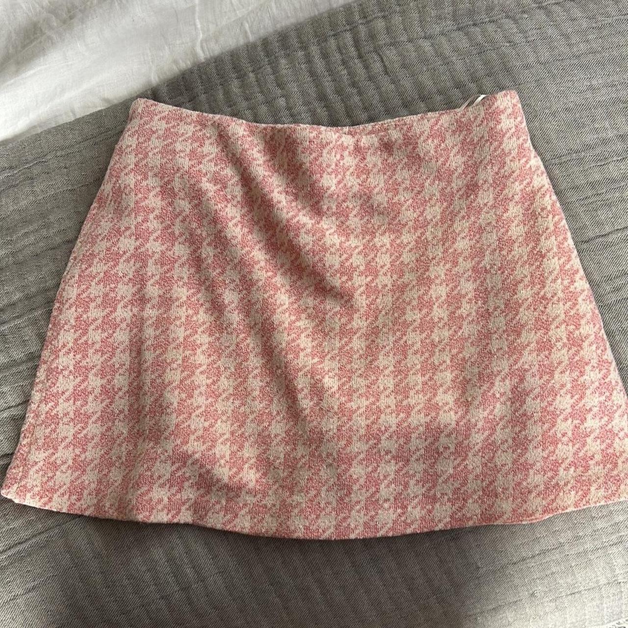 Zara Pink Gingham Skort - Depop
