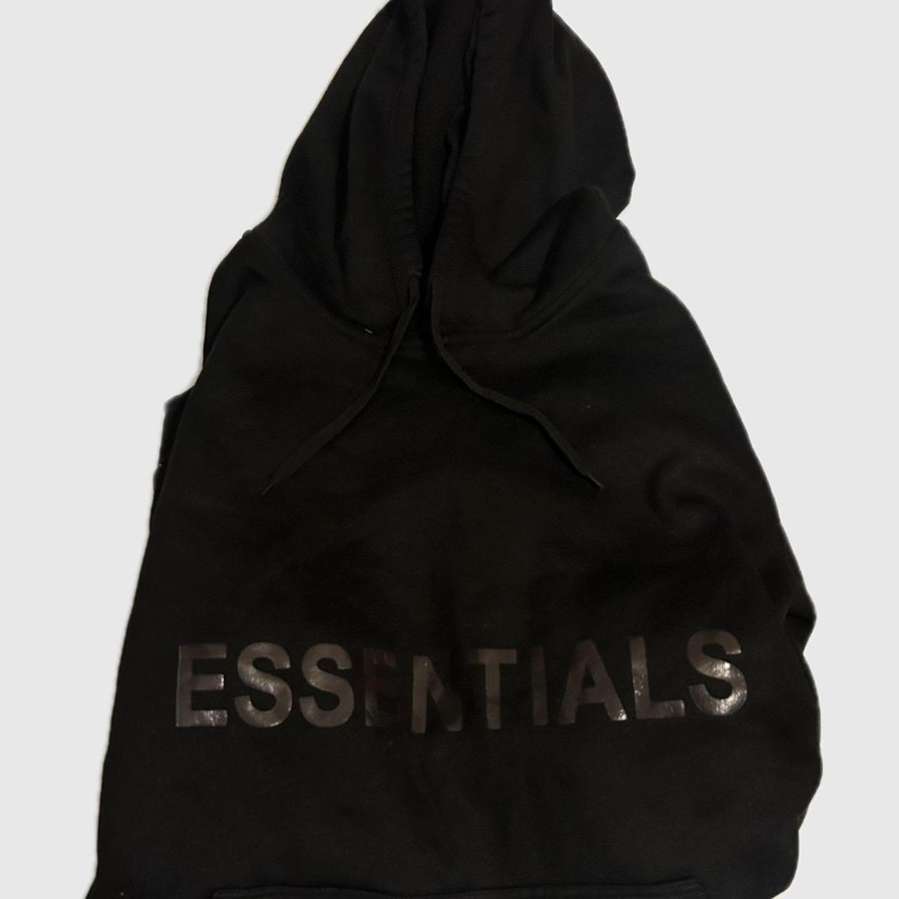 Essentials black hoodie - Depop