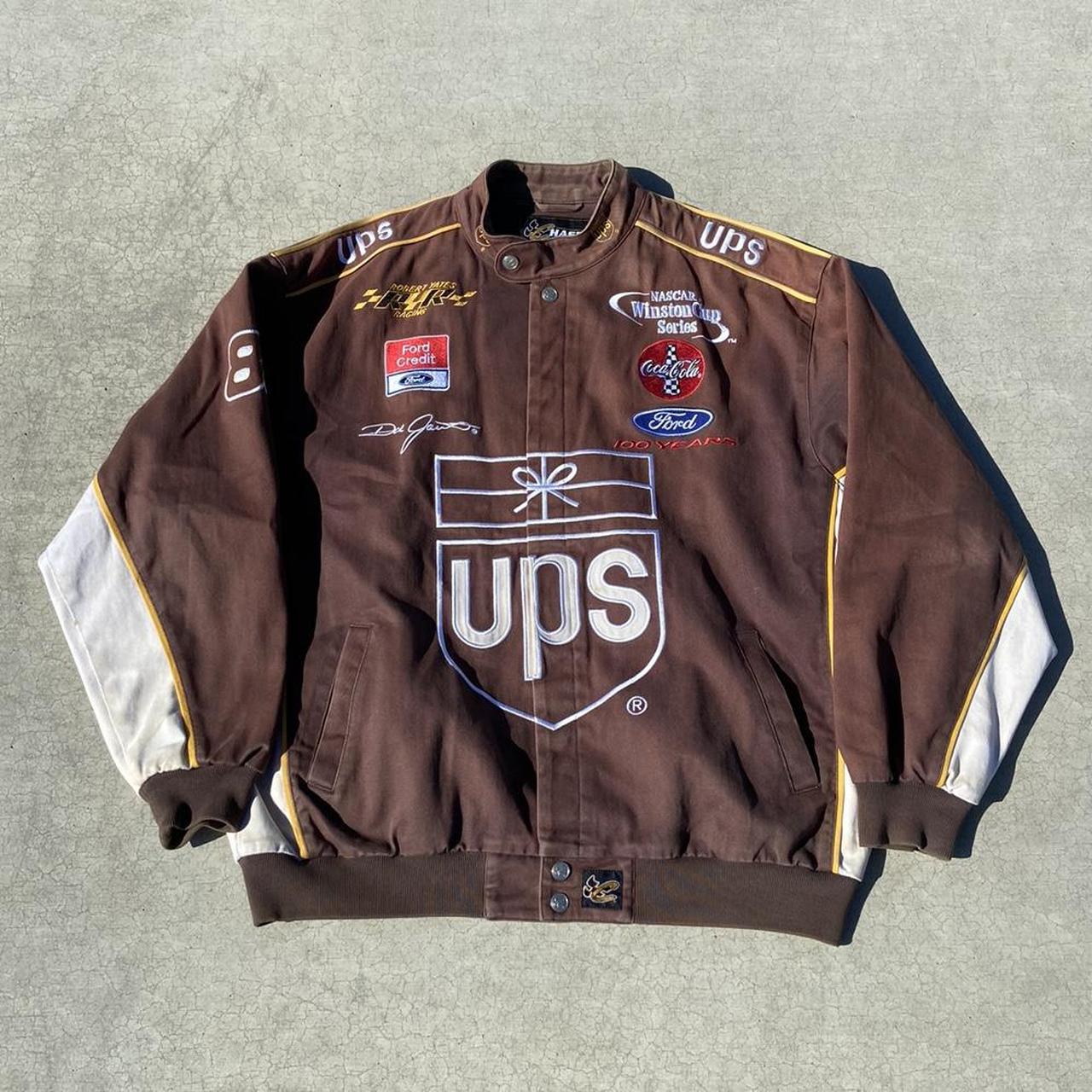 Vintage brown nascar ups jacket! Size XL See... - Depop