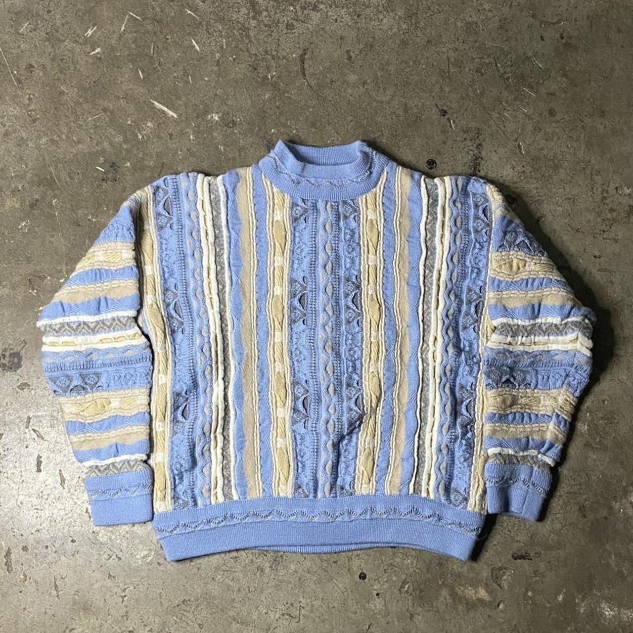 Vintage coogi style hand knitted sweater! Size... - Depop