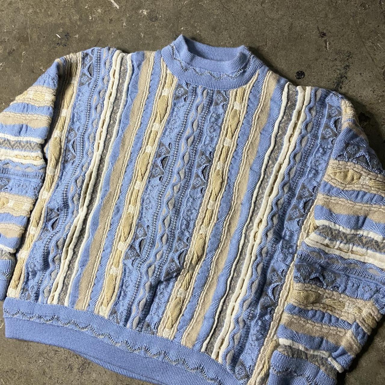 Vintage coogi style hand knitted sweater! Size... - Depop