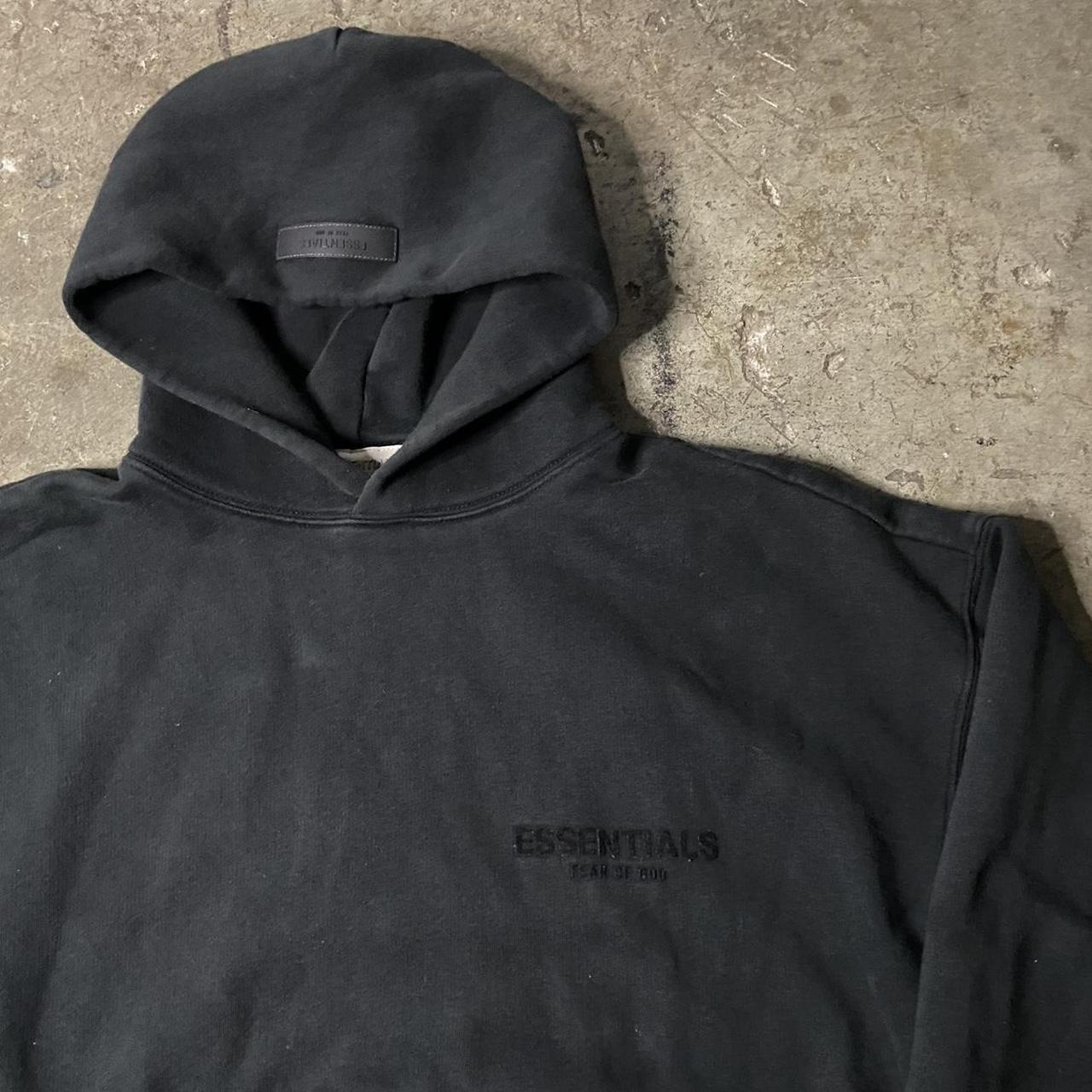 Black essentials fear of god hoodie! Size XS fits... - Depop